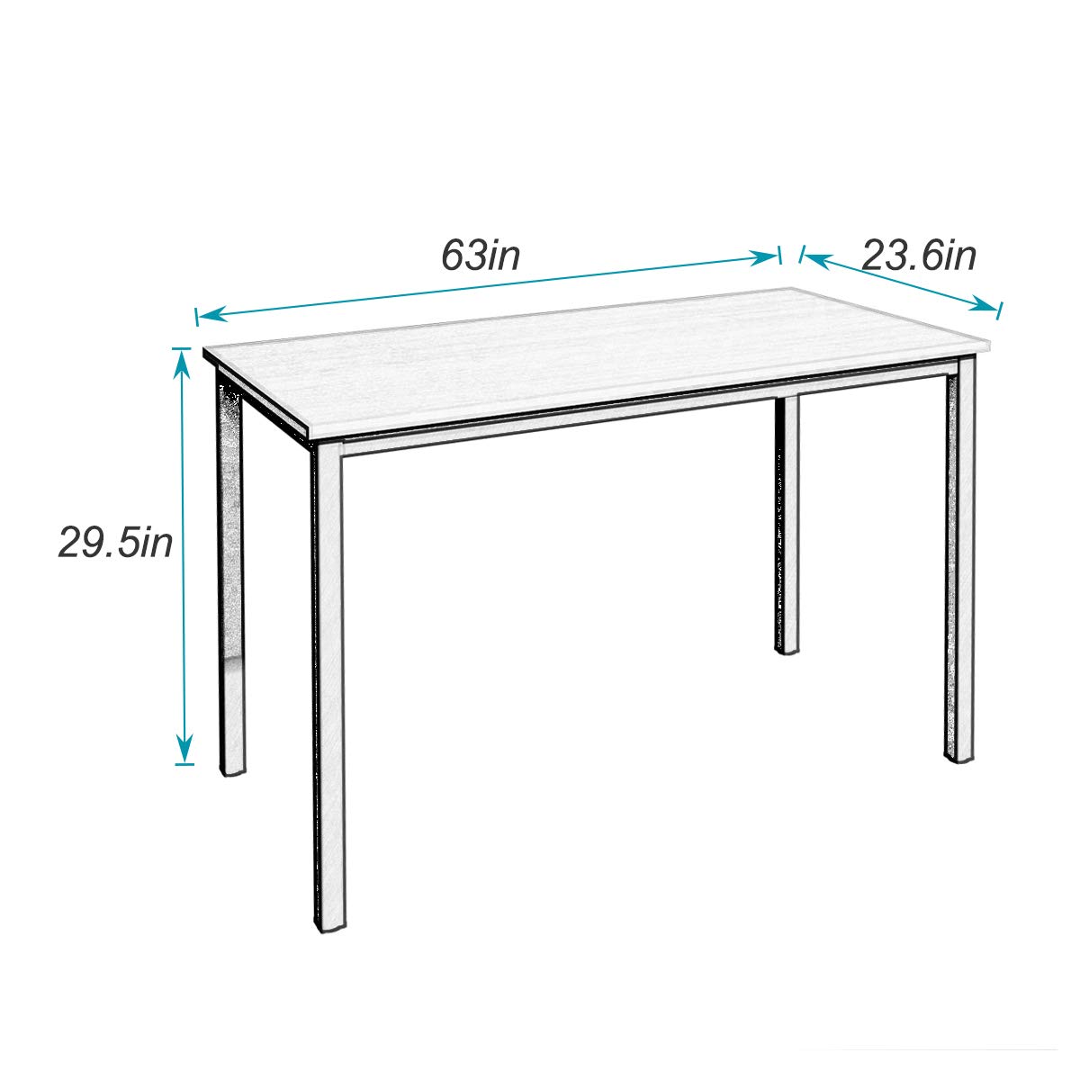 SDHYL 63 inches Modern Computer Desk X-Large Computer Desk for Studio Table, Home Office Desk/Workstation, Dining Table, Meeting Desk, Large Study Desk, Oak, S7-GCP2AC3-160TB