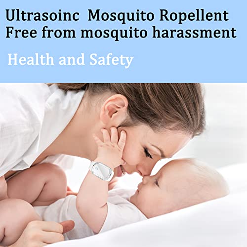 Wskvlcg Mosquito Repellent Bracelet with Time Display , Ultrasonic Mosquito Repellent Electronic Watch USB Rechargeable Anti M Black