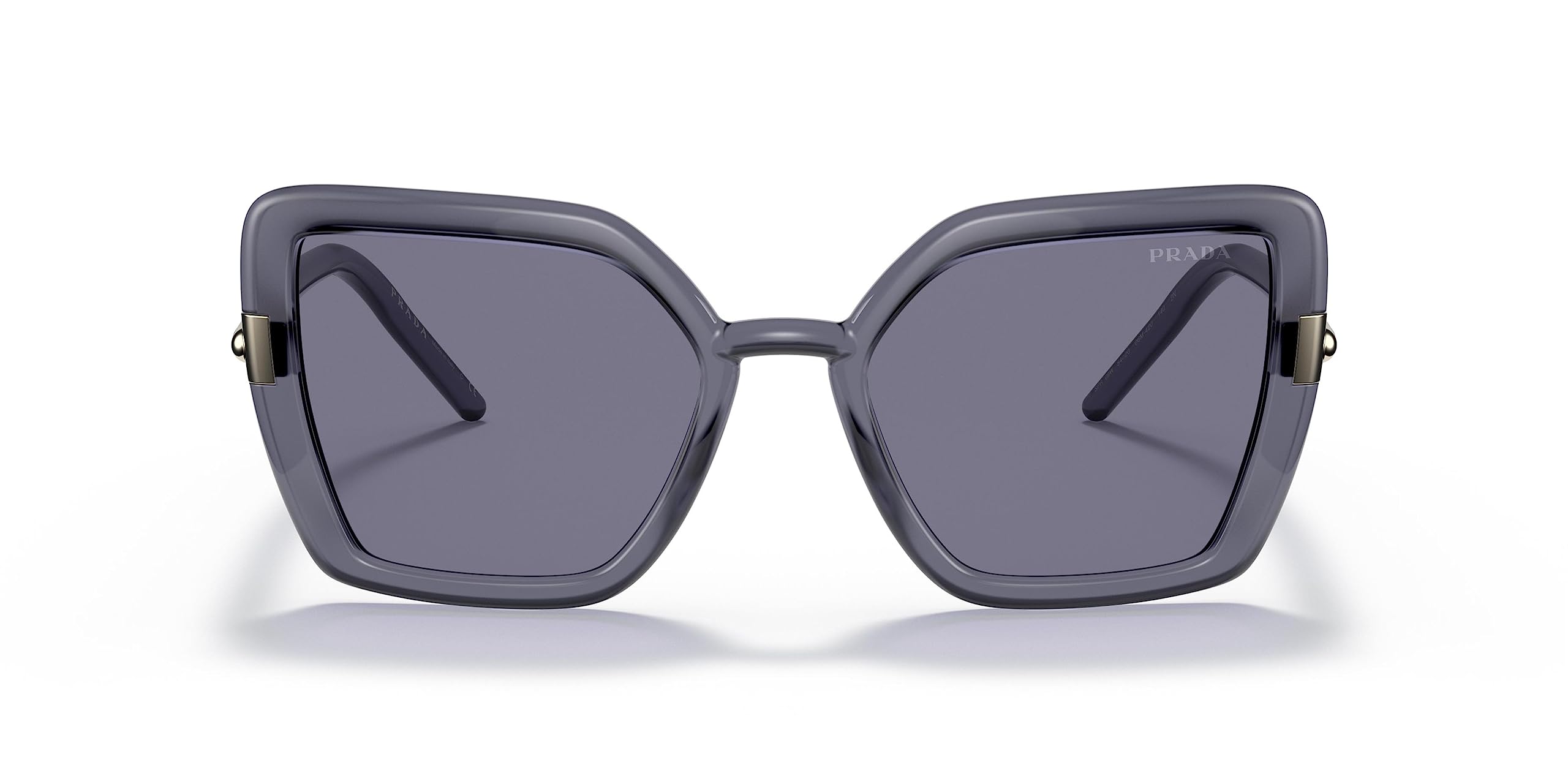 Prada PR 09WS 06M420 Crystal Bluette Plastic Butterfly Sunglasses Blue Solid Color Lens