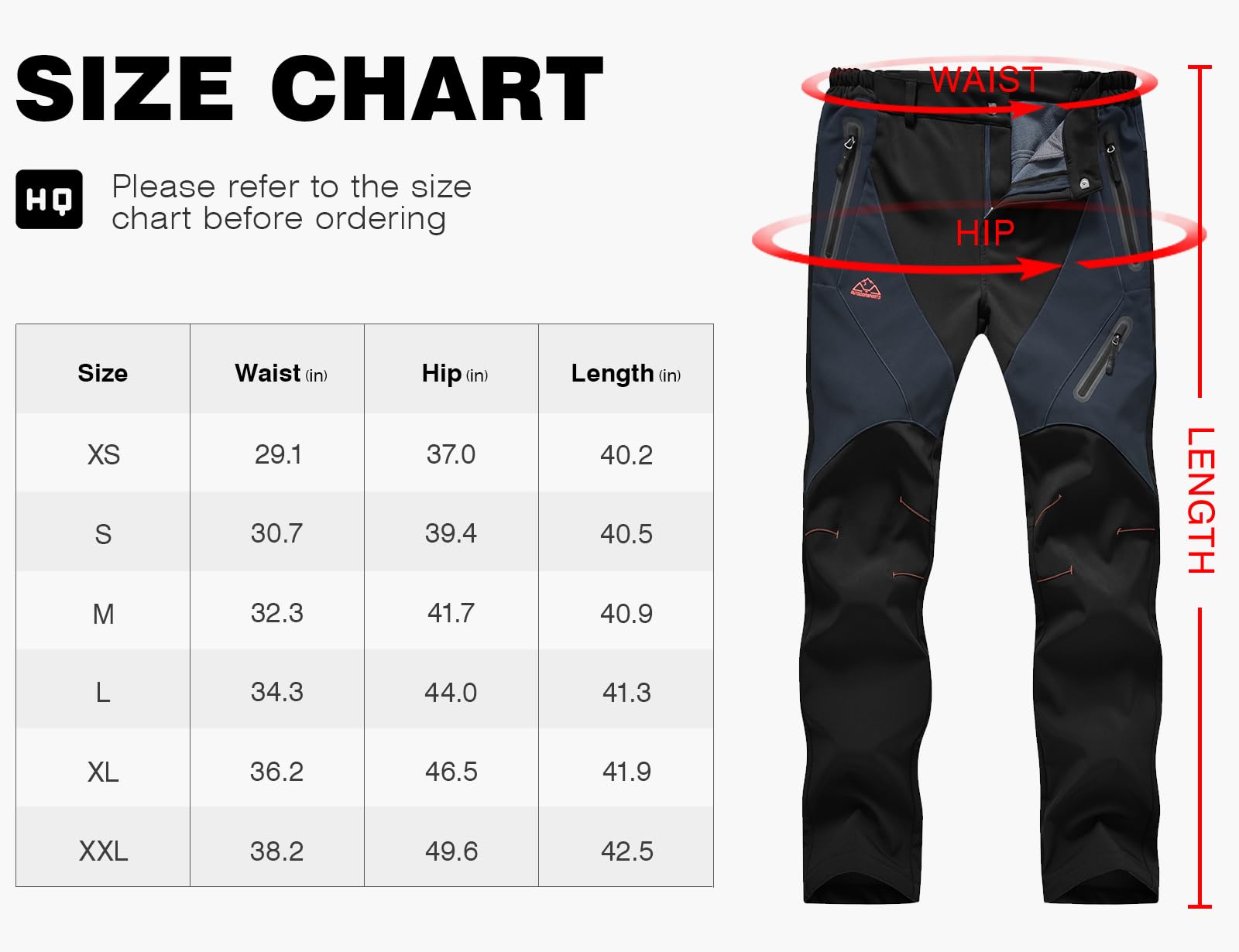 Rdruko Women's Snow Pants Waterproof Insulated Fleece Thermal Ski Hiking Snowboard Pants(Black, US S)
