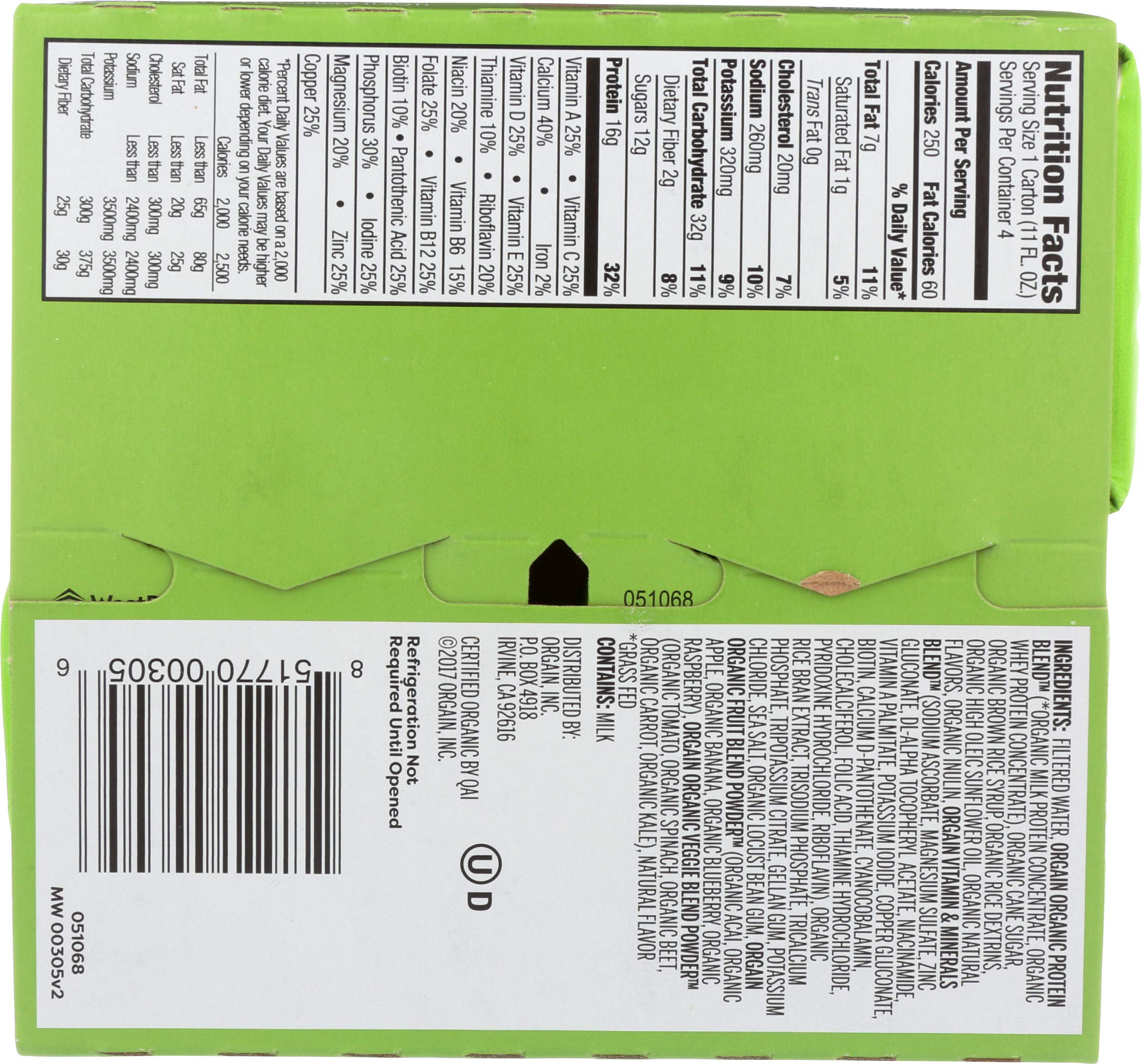 Orgain, Nutri Shake Iced Cafe Mocha Organic, 11 Fl Oz, 4 Pack