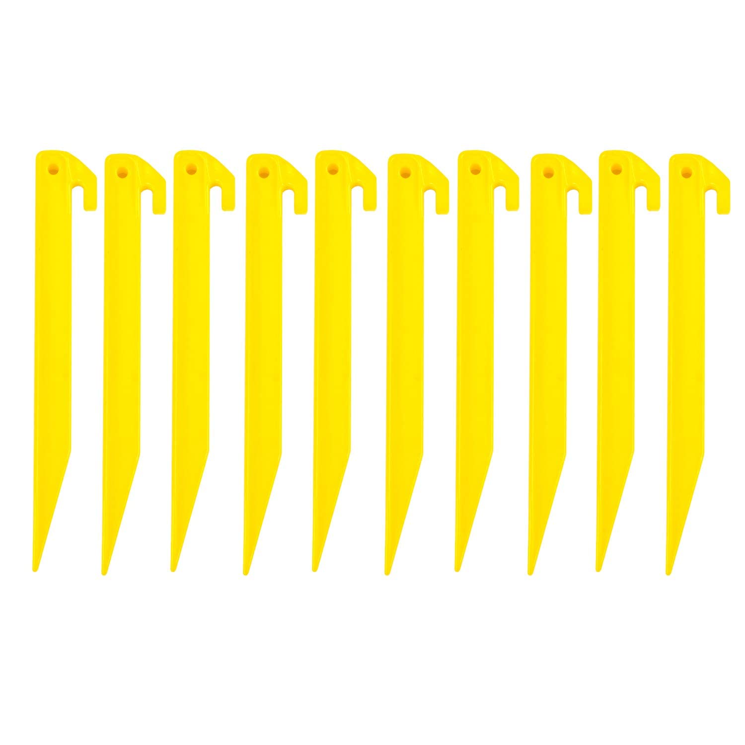 Tent Stakes for Sand ,Plastic Tent Stakes Heavy Duty, Lighter and Safer Than Tent Stake Metal,9 Inch Yellow Tent Stakes for Sand/Sand Stakes for Beach (12Pack)