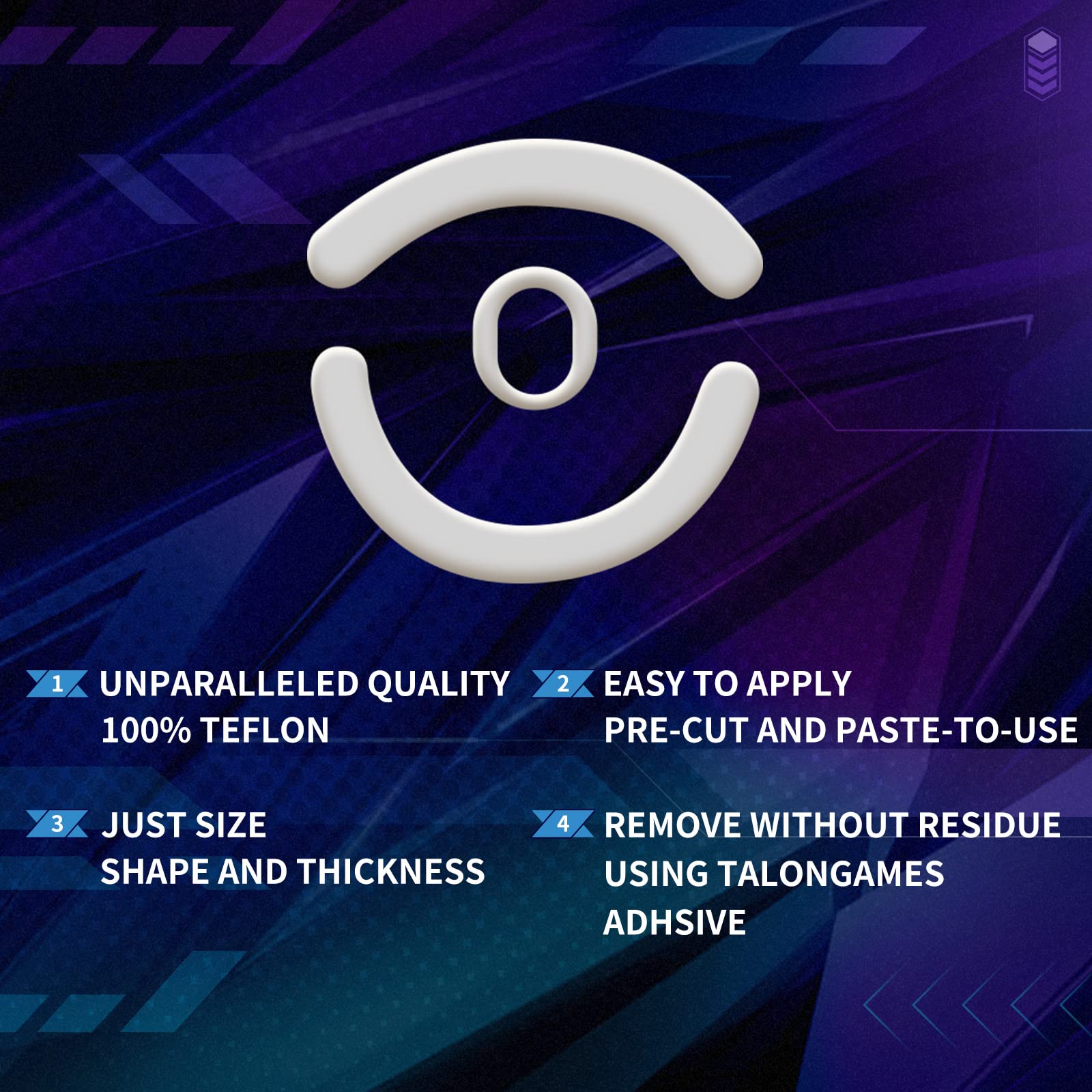 TALONGAMES Rounded Curved Edges Super Glide Mouse Feet Skates Pads Compatible with Logitech G703 G603 G403 Gaming Mouse Feet Replacement(0.8mm, Smooth, White PTFE) Pro Performance Upgrade