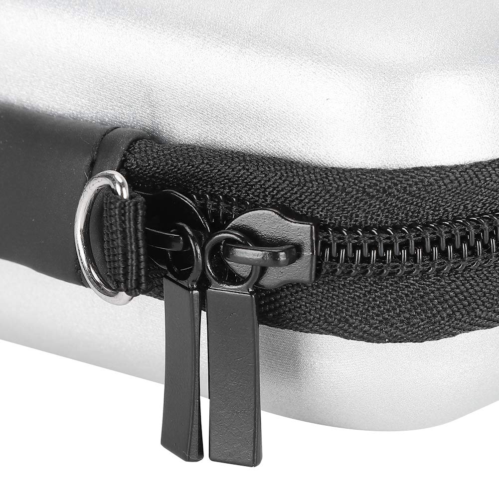 Shanrya Storage Bag Bright Game Consoles Storage Bag for Home 3DS XL 3DS Office(Silver gray)