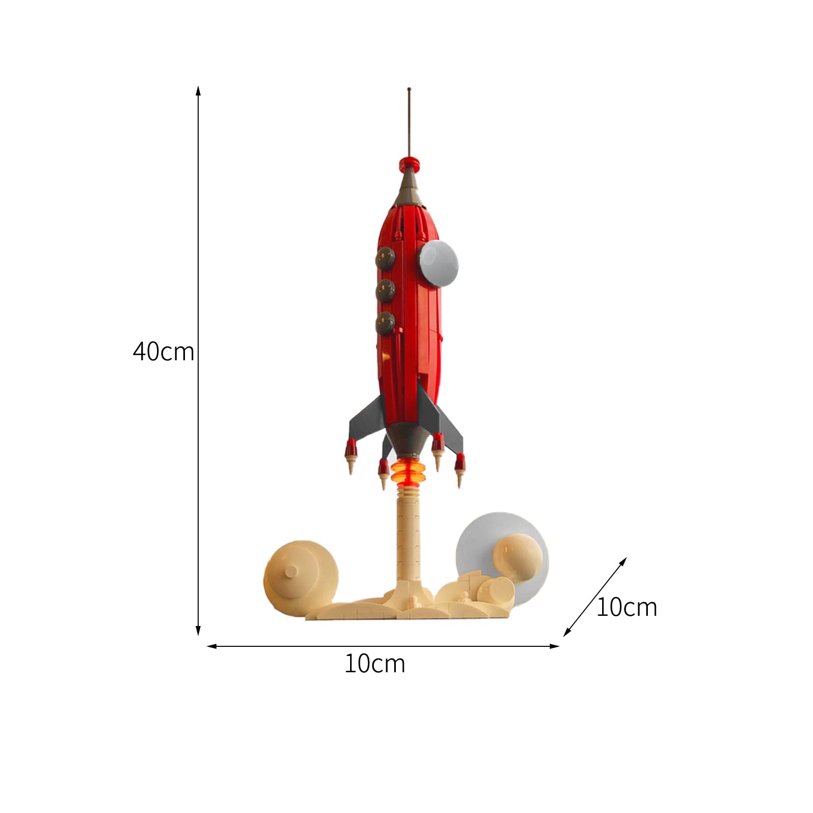 WiMiU Retrofuturistic Rocket Ship Building Block Set,Outer Space Launch Vehicle Building Toy,Launch System Transport Rocket,STEM Toys Model for Boys Girls,Halloween for Kids (330PCS)
