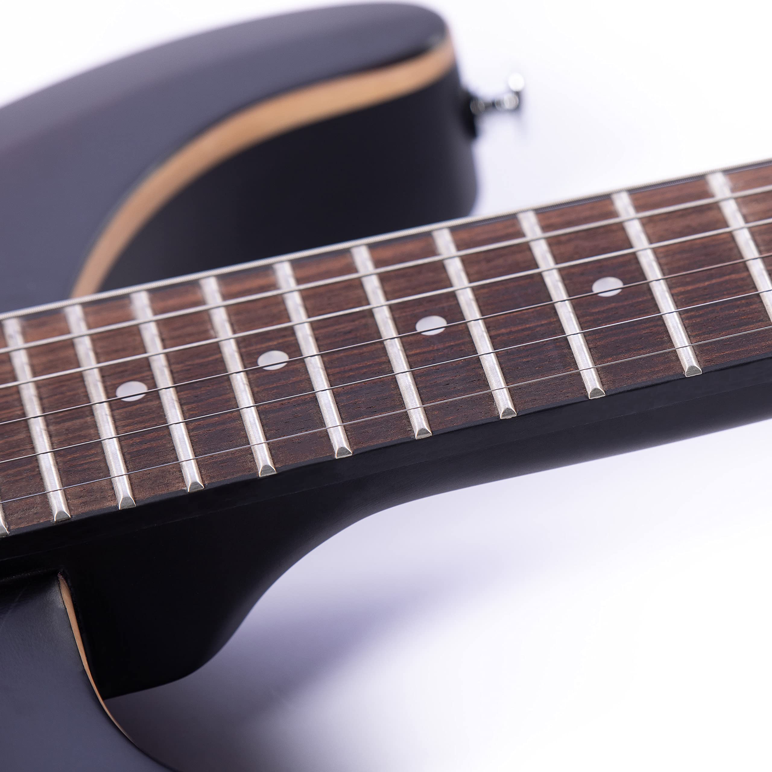 Volgoa VRS1983 Solid Body 6-String Electric Guitar with Printed Maple Veneer, Humbucker Pickups, Mahogany Body, and Maple Neck (Red Burst)