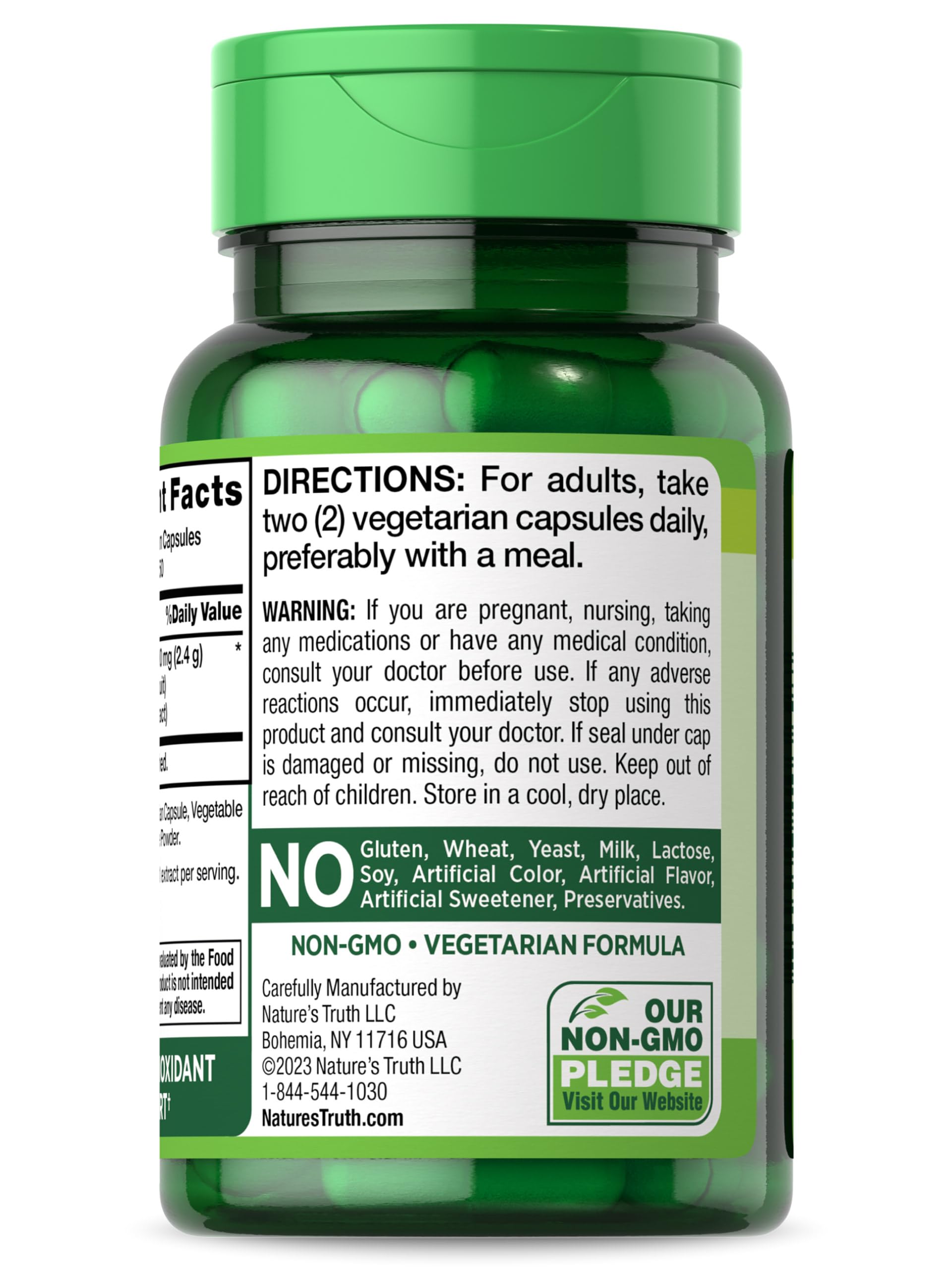 Nature's Truth Bilberry Fruit Extract Capsules | 2400mg | 100 Count | Non-GMO & Gluten Free Supplement