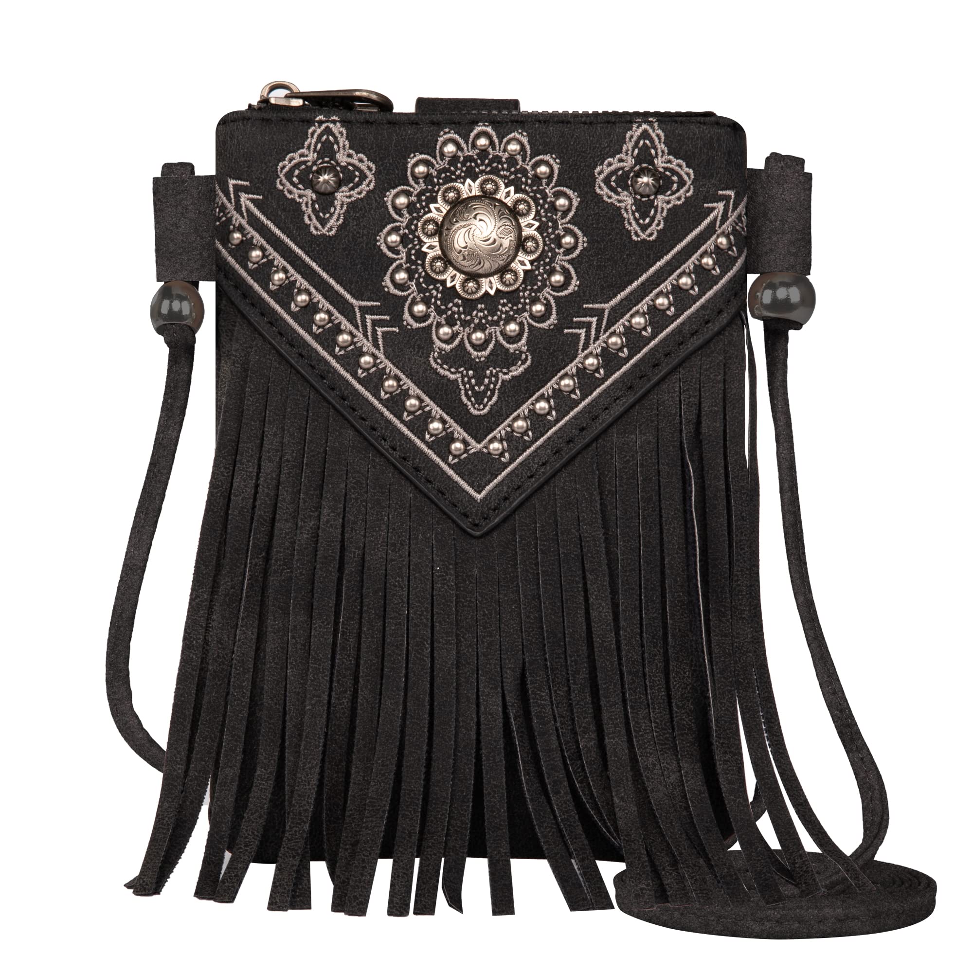 Montana West Real Leather Cell Phone Pouch Crossbody Purse for iPhone/Samsung All Models Phones Phone Cases RLP-2004GY