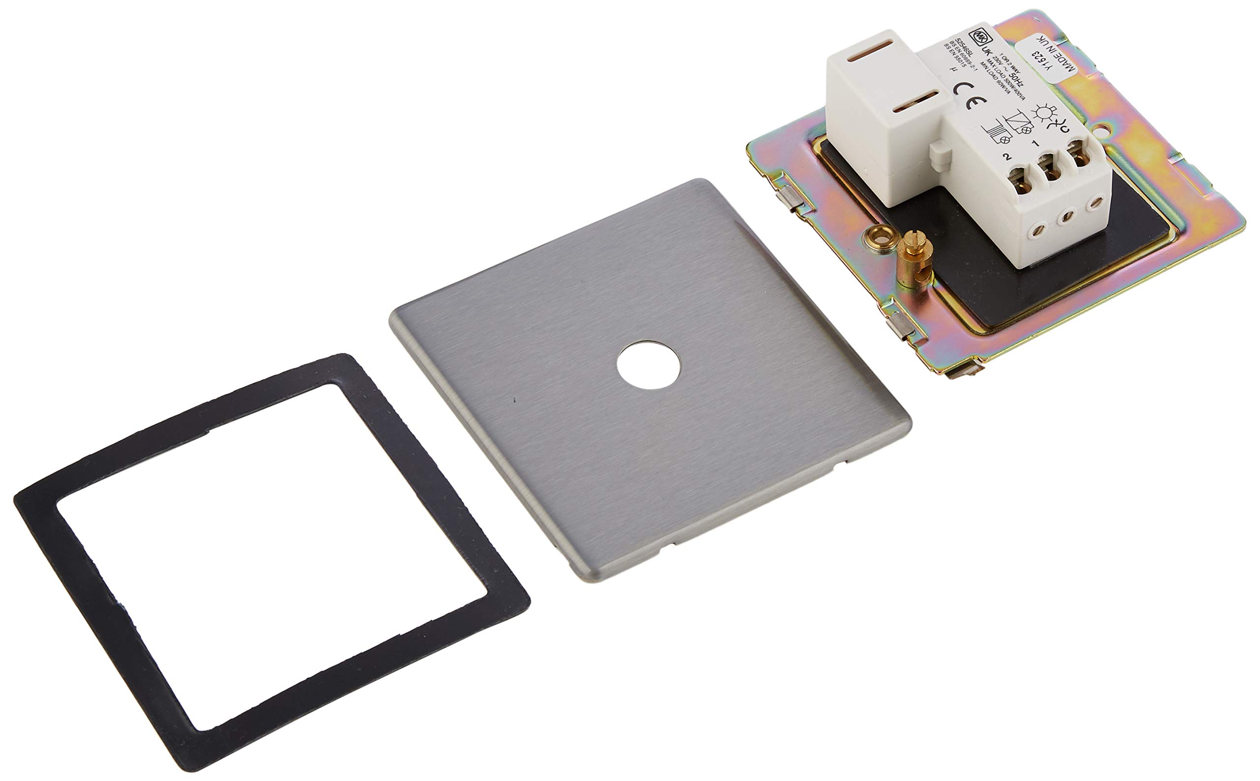 MK Aspect K24301BRC 60W - 500W 1-Gang Single 2-Way Dimmer - Brushed Chrome
