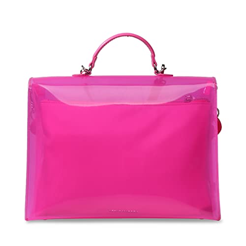 Steve Madden Womens Steve Madden RIGA Clear Satchel, Pink, One Size US