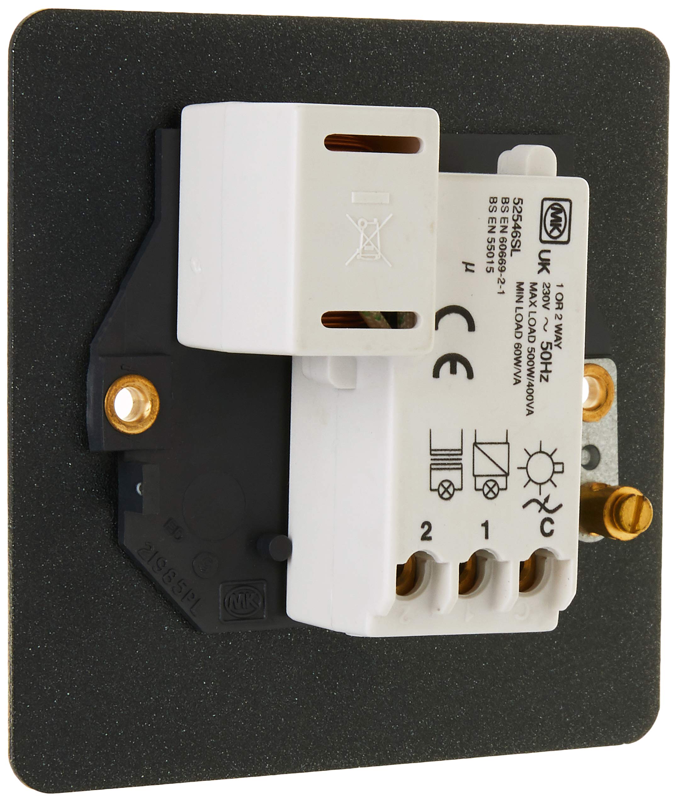 MK Edge K14301LBK 60W - 500W 1-Gang Single 2-Way Dimmer - Lustrous Black