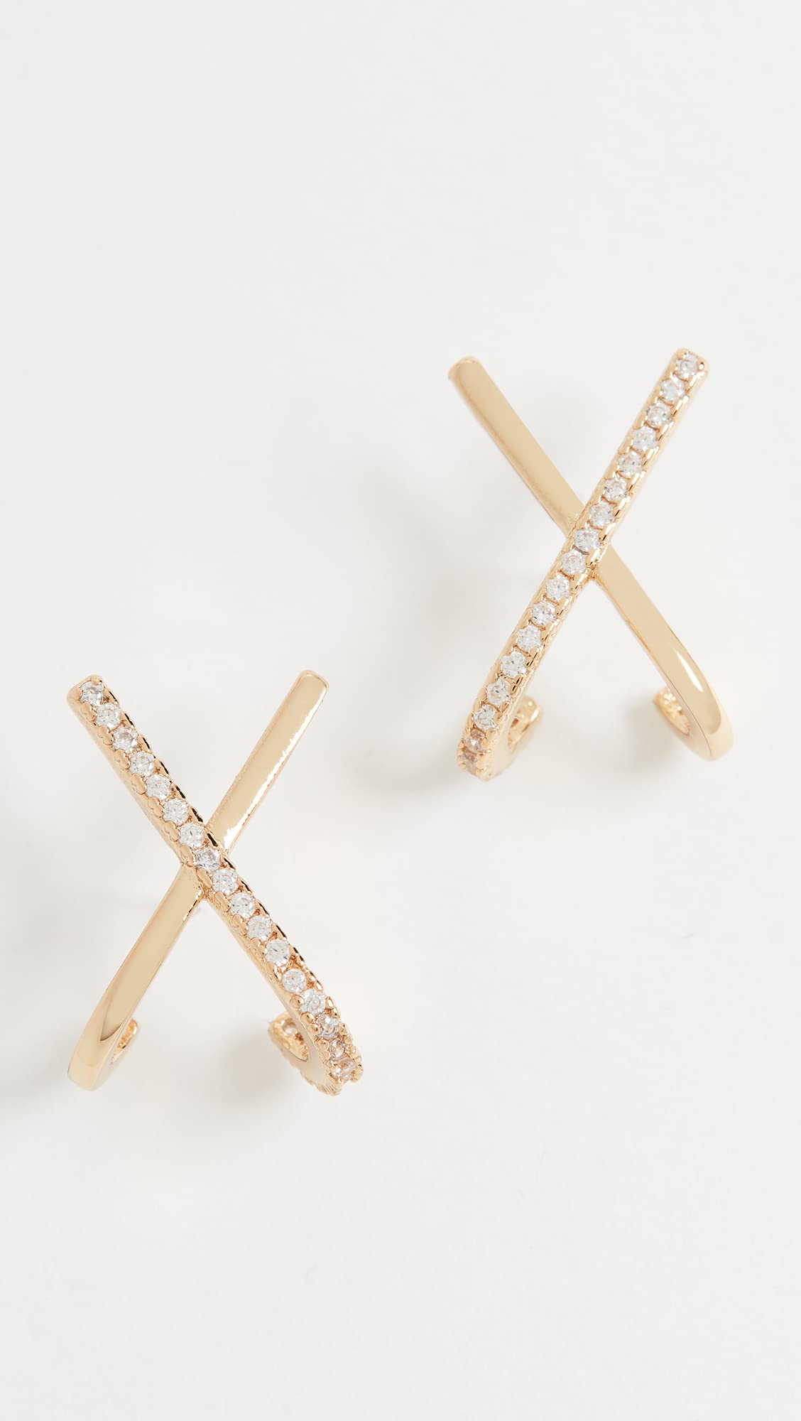 SHASHI Women's Kriss Kross Earrings, Gold/Clear, One Size