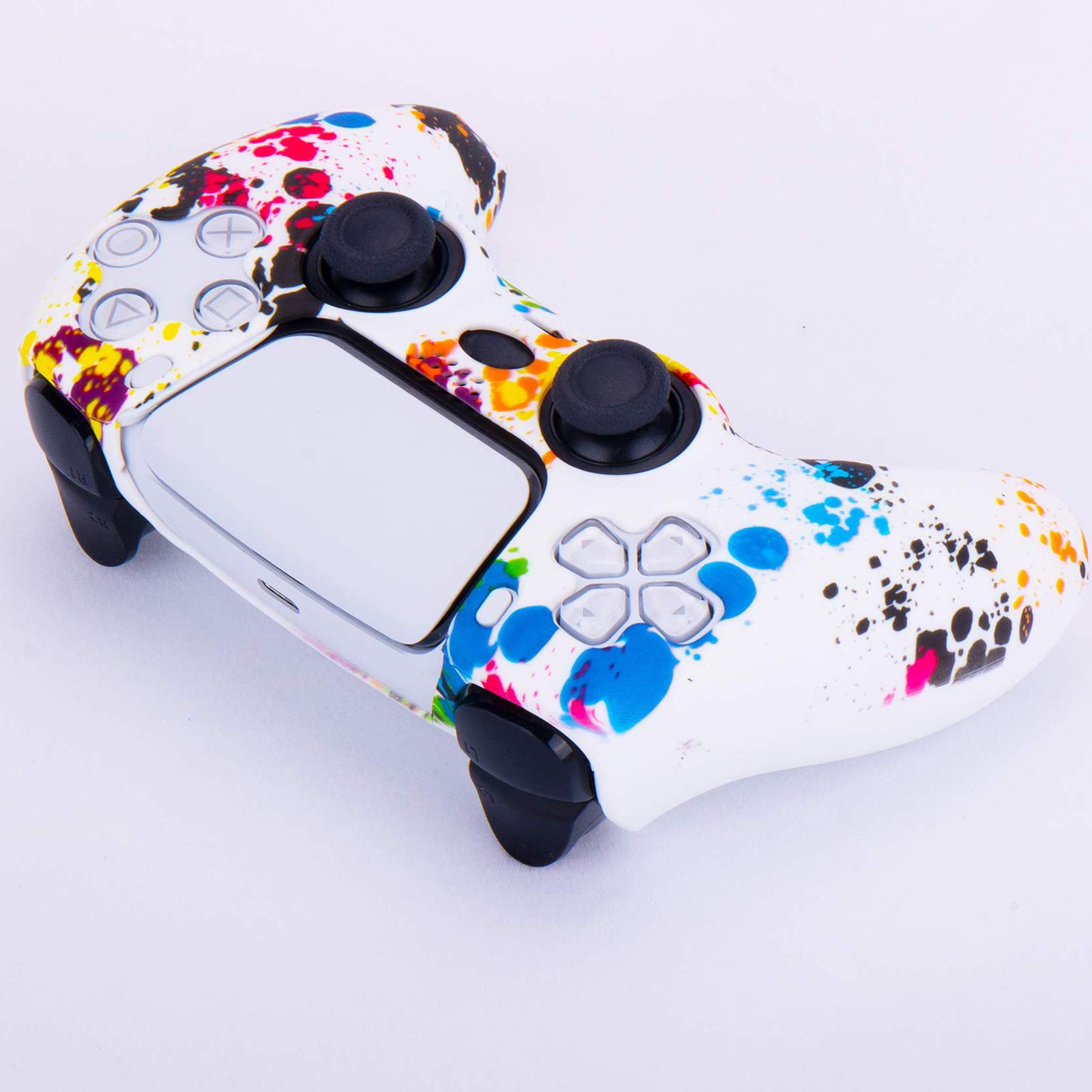 PS5 Controller Skins, Beautifully Silicone Protective Cover Rubber Case Water Coating Transfer Technology Protector Accessories Set for Playstation 5 Gamepad with and 4Thumb Grip Caps