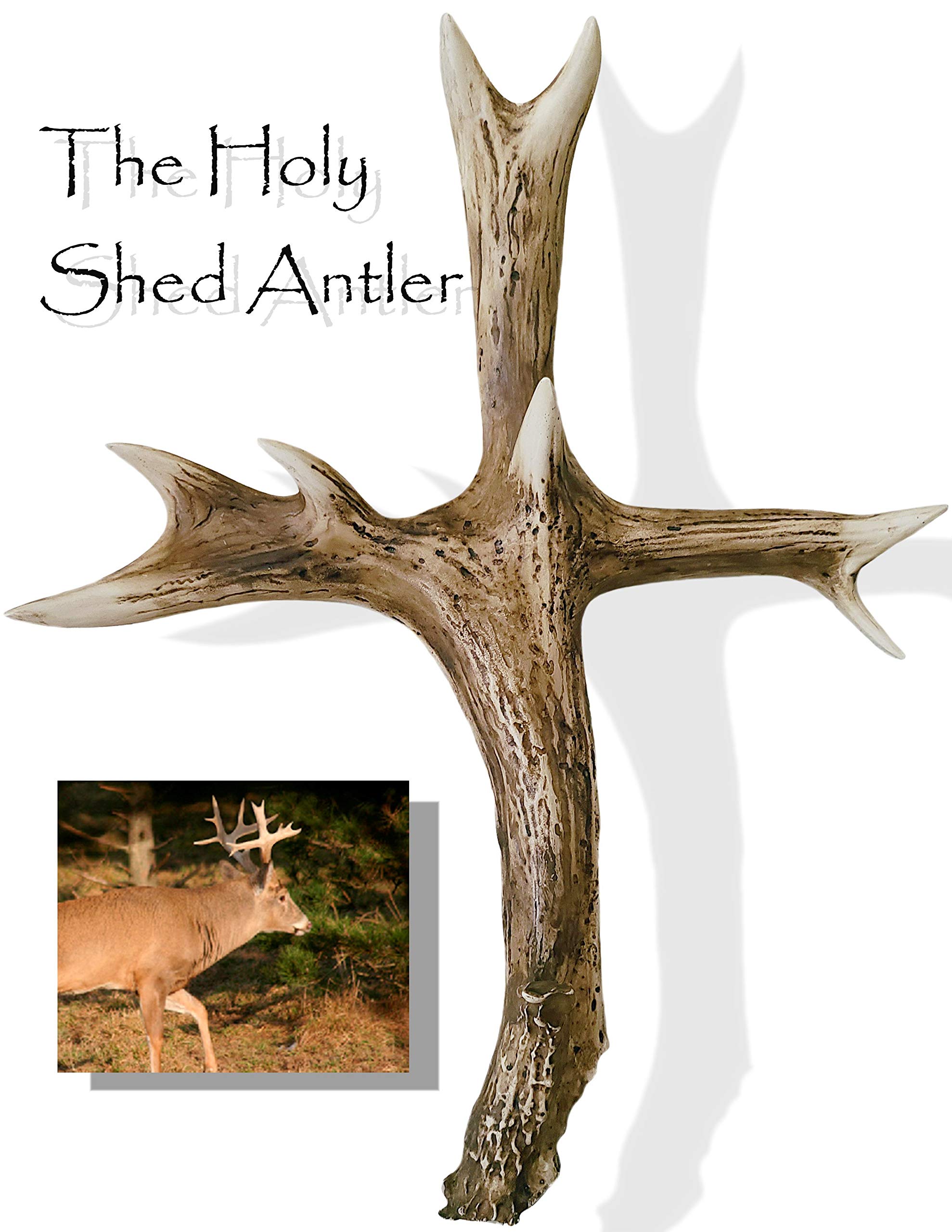 Mountain Mike's Reproductions Antler Holy Shed Cross - Rustic Deer Antler Decor - Great Gifting for Nature Lover - Cross Wall Decoration - Home Decor Made From Real Antler