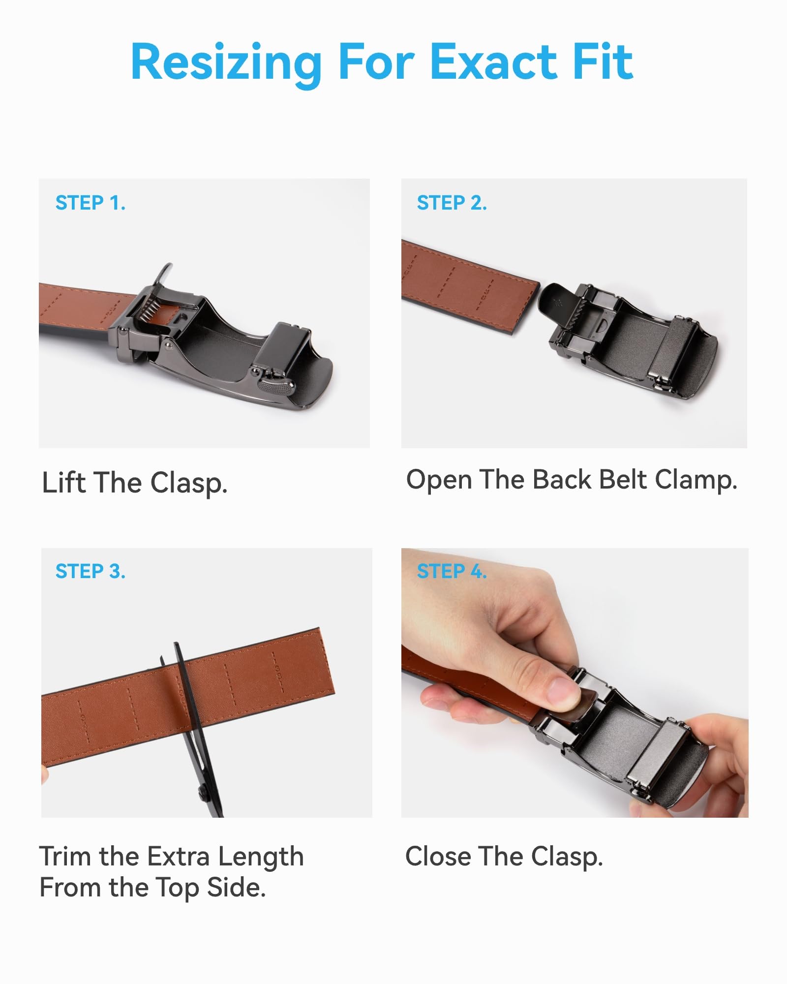 YOETEY Ratchet Belts 2 Pack, Mens Dress Leather Belt, Black & Brown Belt 1 3/8" in Gift Box, Effortlessly Stynish