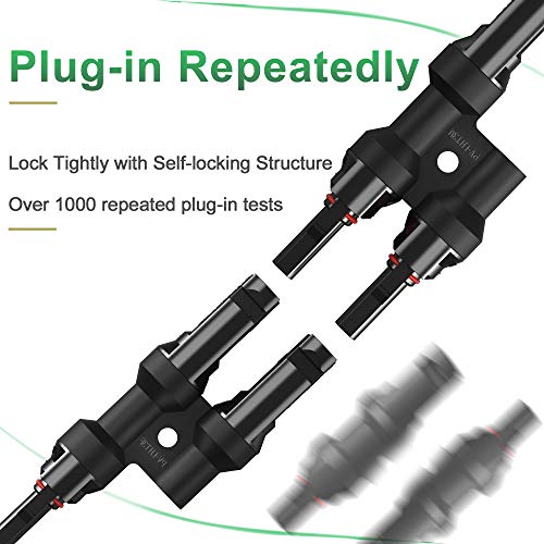POWISER Solar Branch Connectors Y Connector in Pair MMF+FFM for Parallel Connection Between Solar Panels 5 Pairs