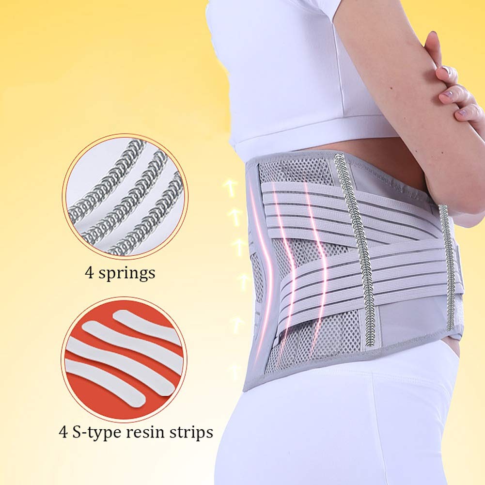 TANGIST Lumbar Brace 2 In 1 Back Support Belt Lower Back Posture For Injuries-Hot Compression Therapy Far Infrared (Size : L)
