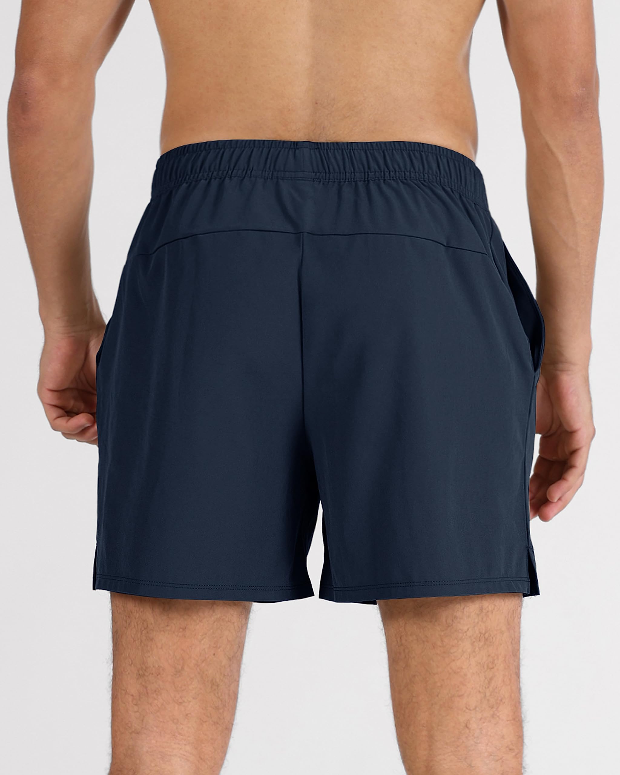 ODODOS Men's 2 Pack Athletic Shorts with Pockets 5" Quick Dry Lightweight Workout Gym Running Shorts, Black+Gray, X-Large