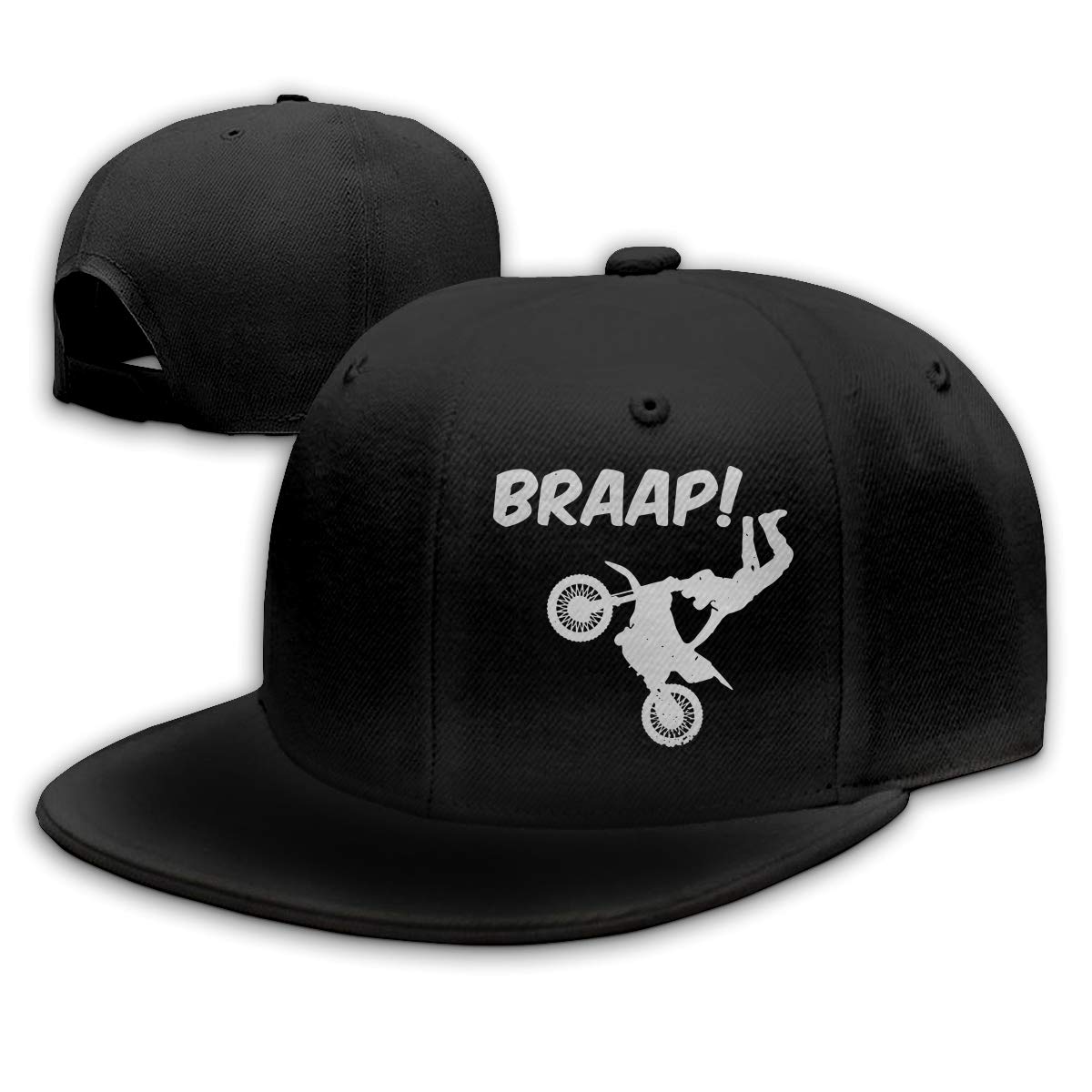 POYOMUK Brap Braap Braaap Dirt Motor Sports Flat Bottom Hat Dirt Bike Hats for Men