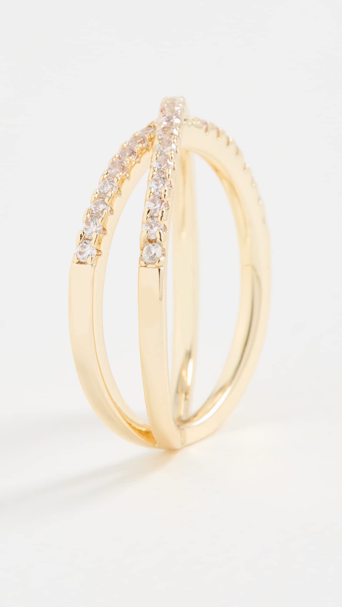 SHASHI Women's Stacey Pave Ring, Gold, 7
