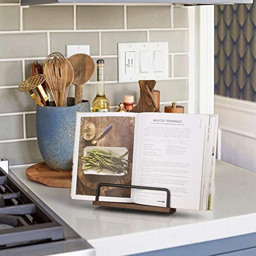 VYNOPA Wood Cookbook Stand Adjustable Recipe Book iPad Rustic Holder Thanksgiving Day Christmas Gift for Grandma, Mother, Women