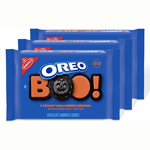 OREO Orange Creme Chocolate Sandwich Cookies, Limited Edition, Halloween Cookies, 3 Packs
