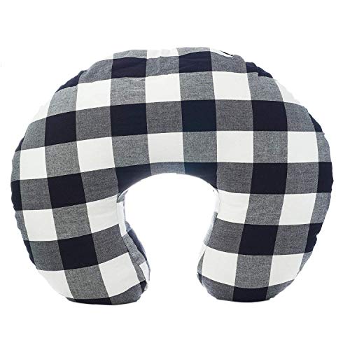 Org Store New Premium Buffalo Check Nursing Pillow Cover | Infant Pillow Slipcover for Breastfeeding Moms (Black & White)