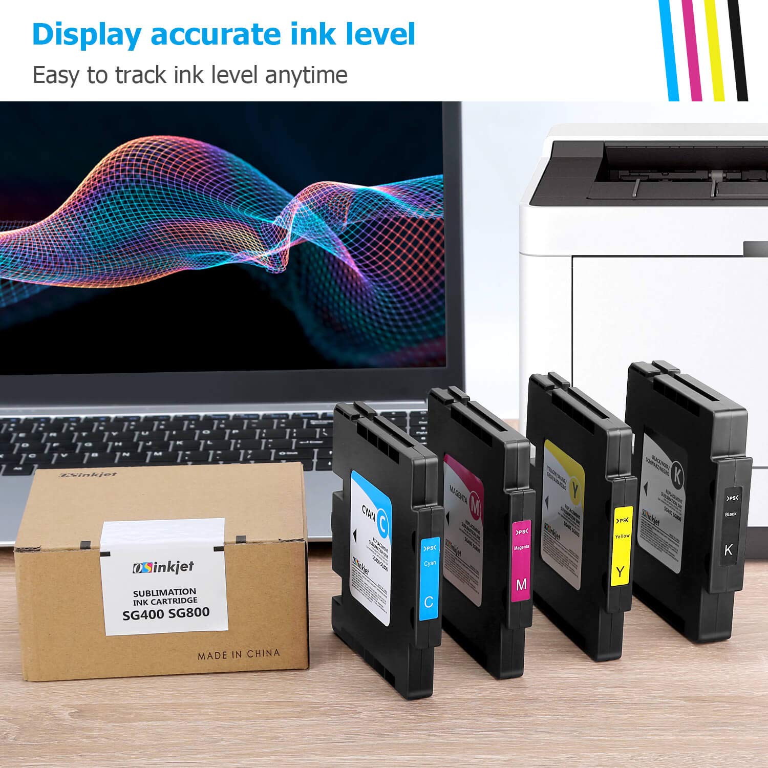 Osinkjet Sublimation Ink Cartridge Compatible for Sawgrass Virtuoso SG400 SG800 Printer (1 Black, 1 Cyan, 1 Magenta, 1 Yellow, 4-Pack)…