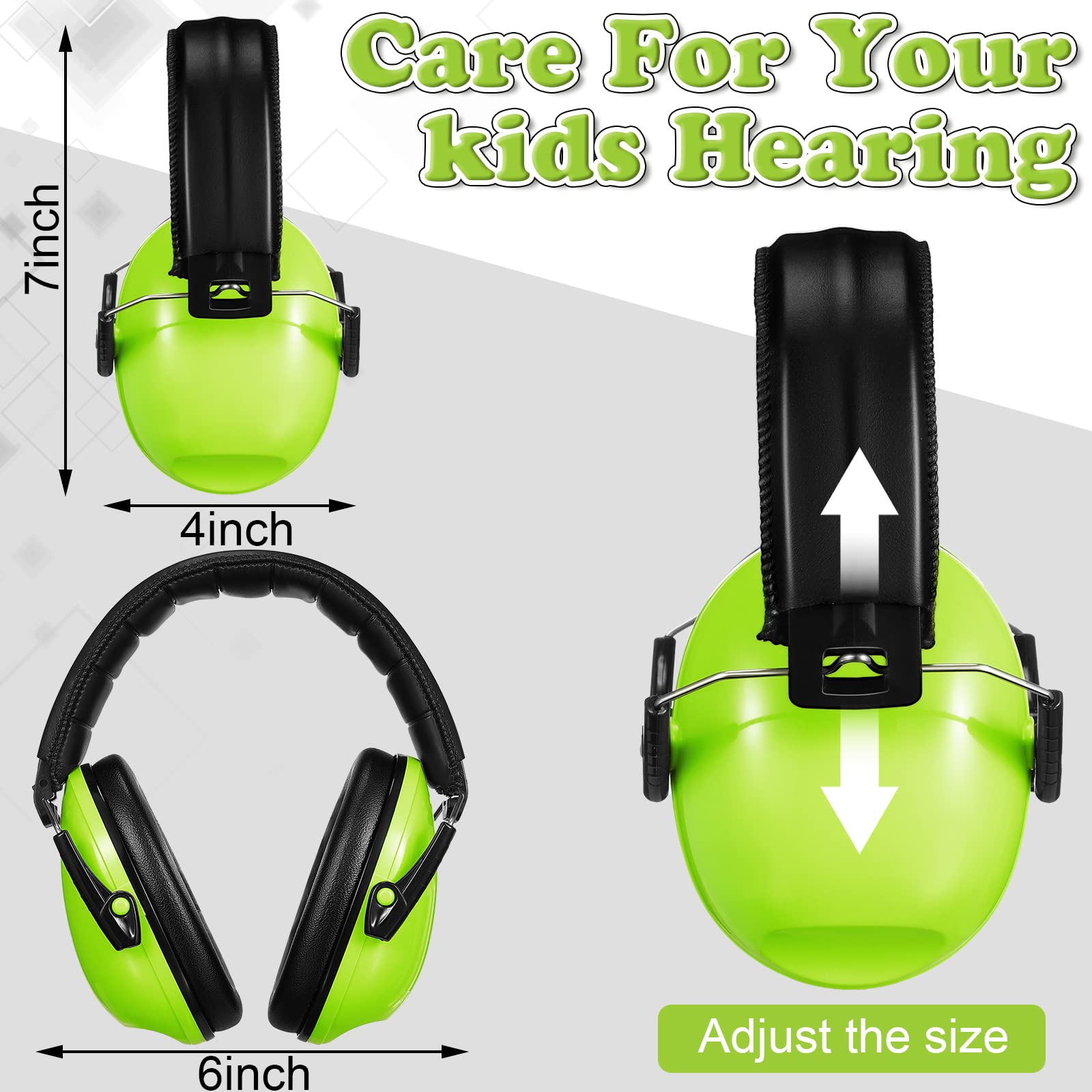 Xinnun 4 Pcs Kids Ear Protection Earmuffs Hearing Adjustable for Noise Reduction for Toddlers 27NRR Noise Cancelling Earmuffs for Kids Sleeping Studying