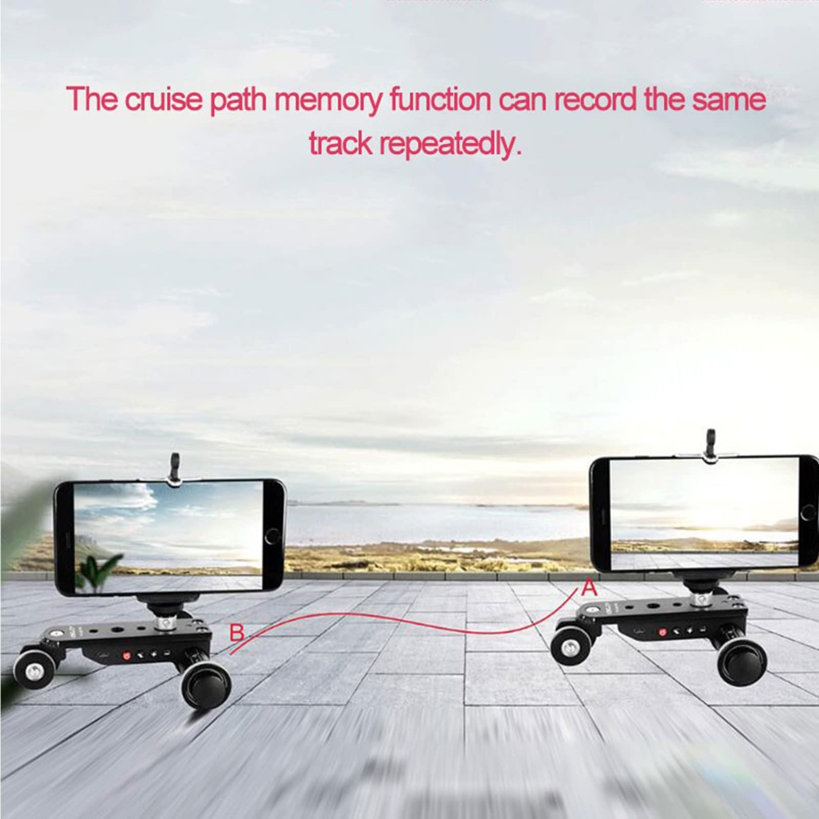Suerthy Camera Slider, Panoramic Camera Electric Car, with Remote Control, All Aluminum Alloy Material, Cameras and cellphones can be Used Mute Pulley
