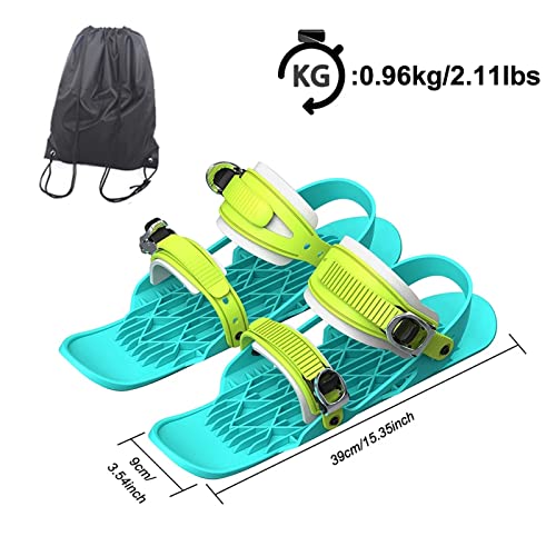 WUJIBAGUA Children's Ski Skate, Mini Short Skiboard Snowblades Adjustable Bindings Portable Snow Shoes Board Winter Skiing Equipment