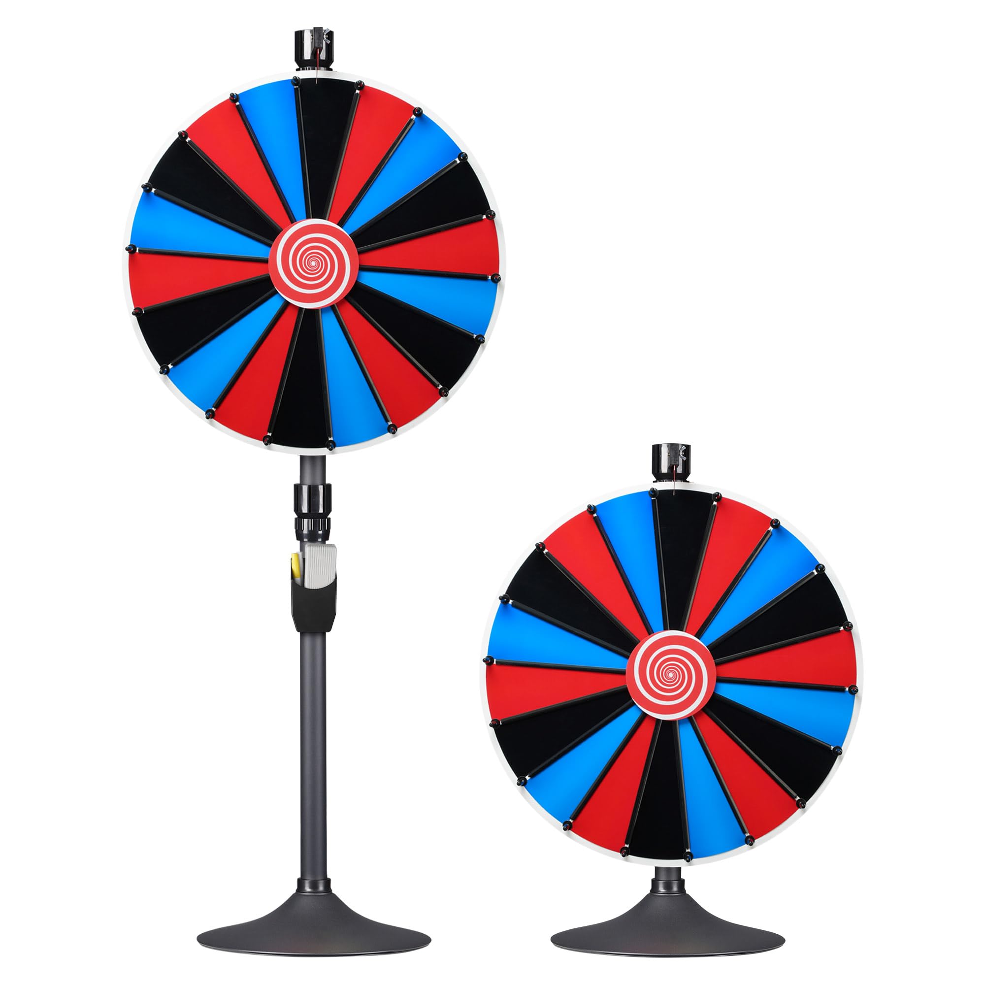 WinSpin 24" Dual Use Heavy Duty Prize Wheel Tabletop and Floor Stand DIY Insertable 18 Slots Fortune Dry Erase Spinning Wheel for Home Tradeshow Carnival Fortune Spinner Game