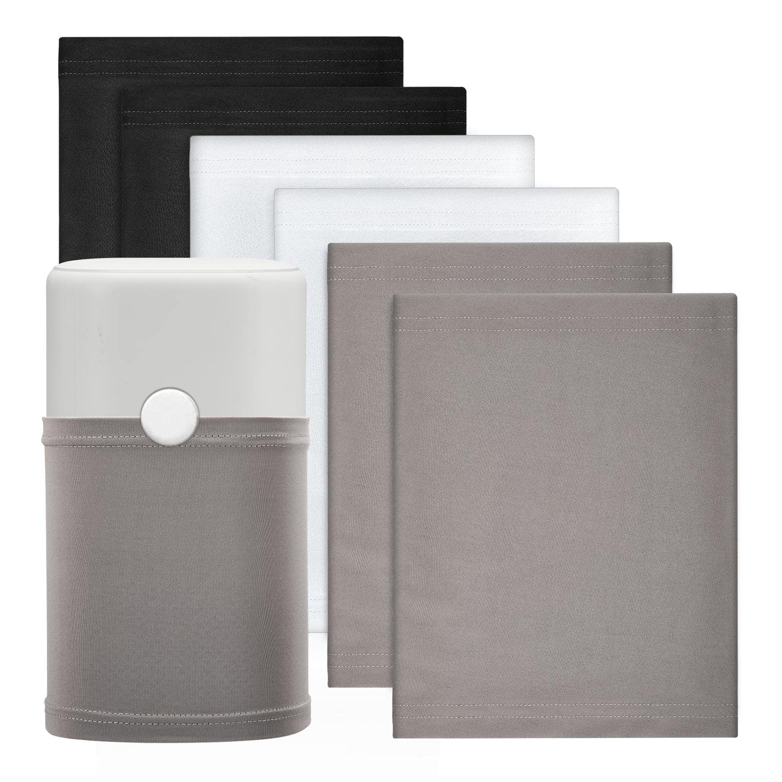 Tegeme 6 Pack Replacement Washable Pre Filters Compatible with Blueair Blue Pure 411+, Air Purifier Washable Filter Fabric for Remove Pollen Dust PET Dander, Light Gray, White, Black