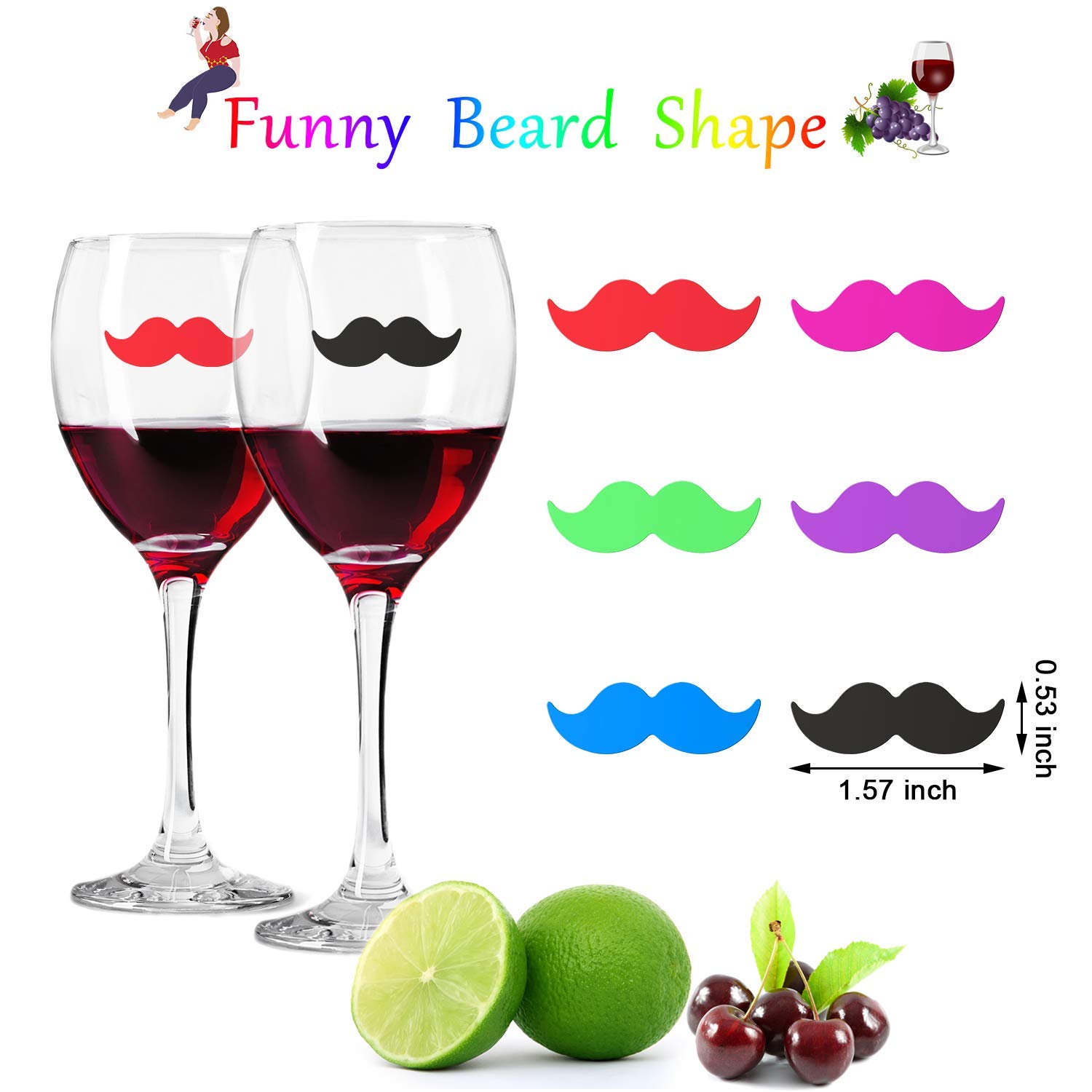 WZT 30 Pieces Silicone Drink Markers Wine Glass Markers Wine Charms Wine Glass identifier for Bar Party Family Drink Charms Multi,Dinner Parties