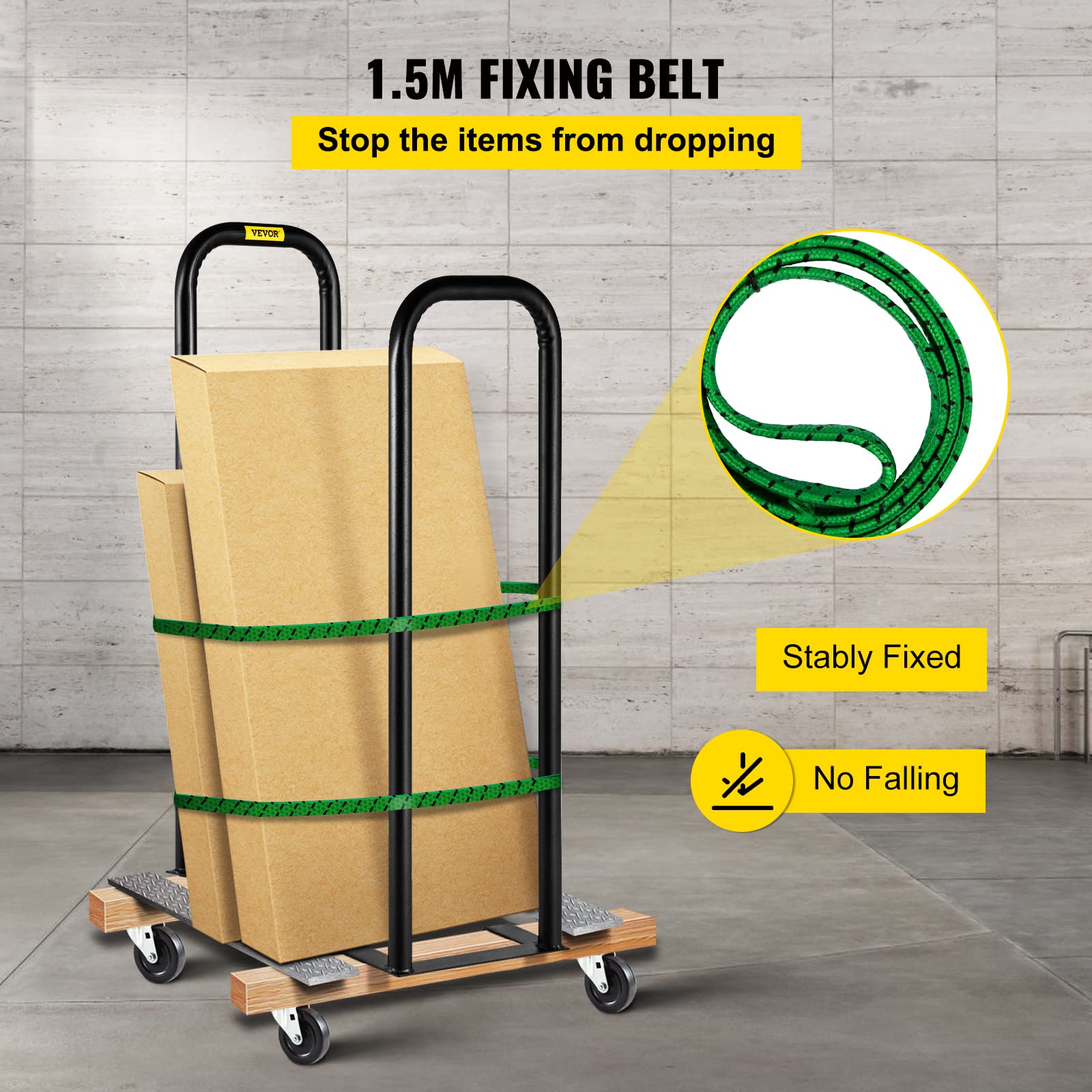VEVOR Dolly Converter 13" Width x 38" Height Panel Cart Dolly Steel Converter Arms 250LBS Capacity Mattress Dolly Handling Equippment