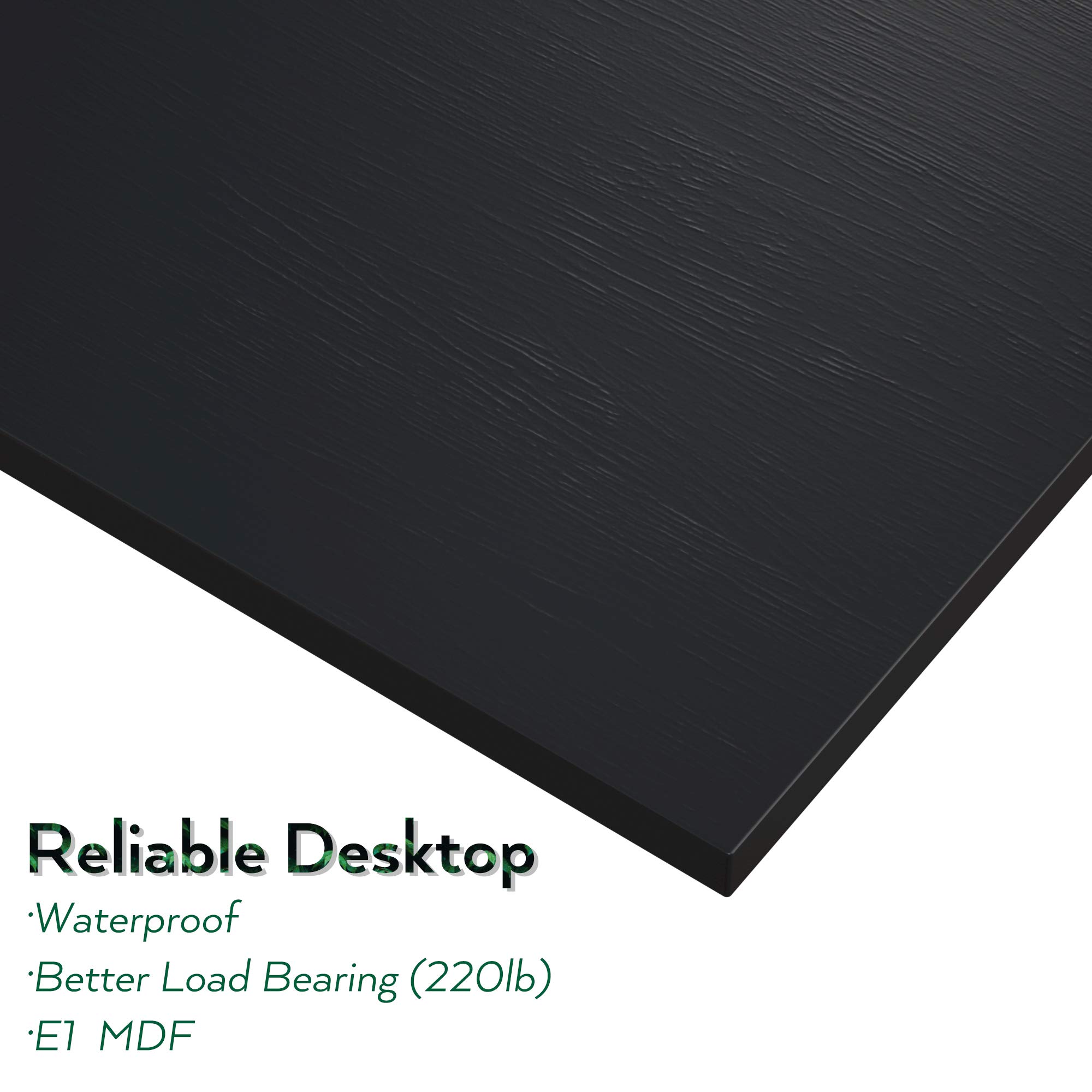 OTK Computer Desk 55" with Movable Monitor Shelf Riser, Sturdy Home Office Desk, Writing Desk, Gaming Desk with Headphone Hook, Computer Work Station, Work Table, Black