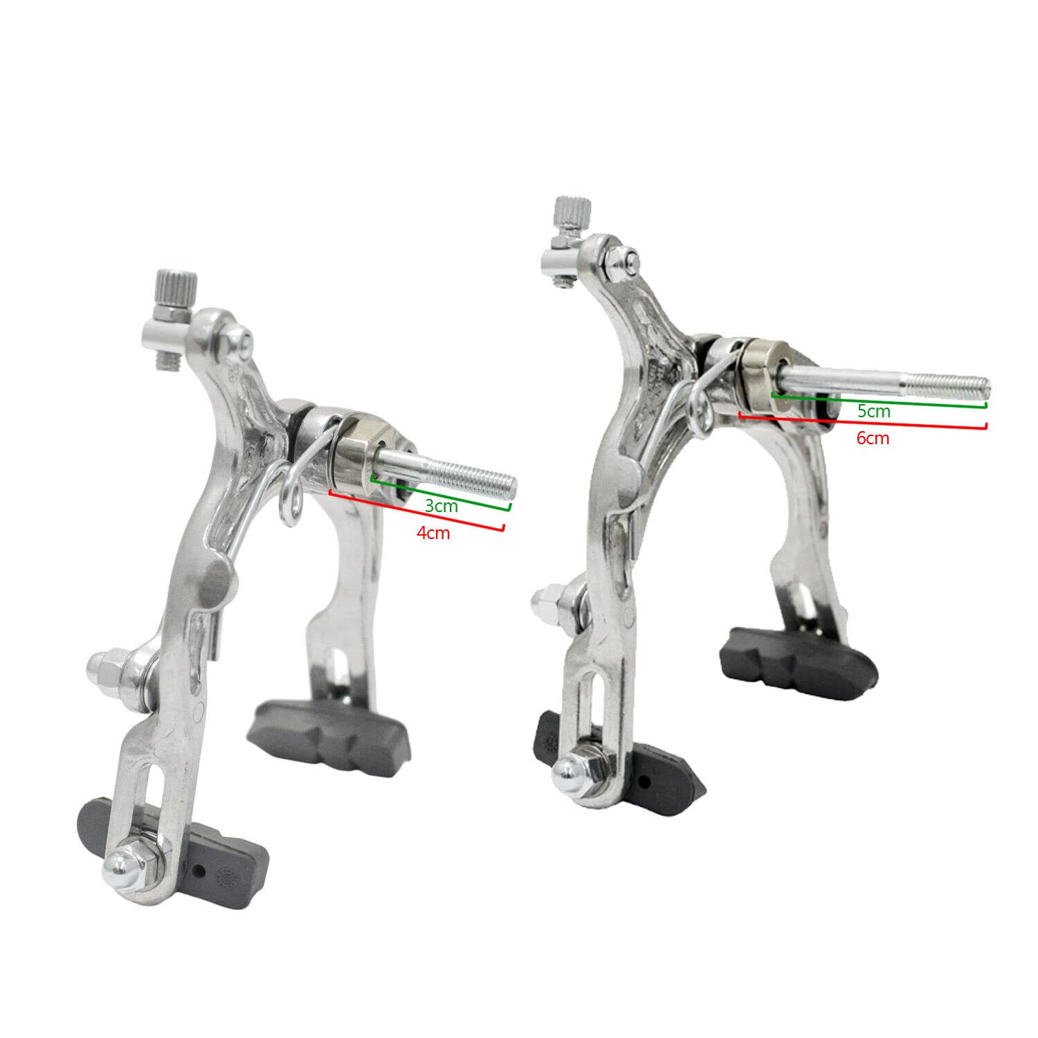 TEKTRO 900C Road Calipers Brake Set Dual Pivot 72-92mm Nutted Mount, Silver, MH2649