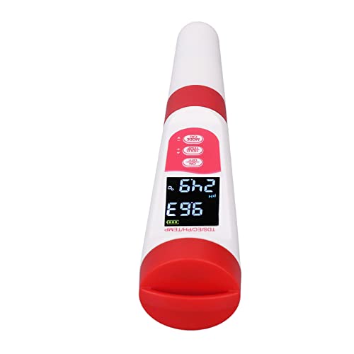 Water Quality Test Pen, High Sensitivity Digital Water Tester Multifunctional Auto Temp Compensation Glass Electrode for Swimming Pool