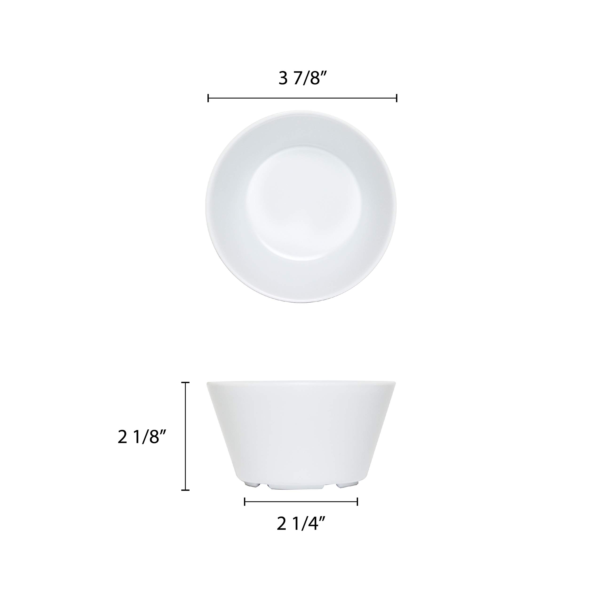 Thunder Group Nustone white melamine dinnerware collection 3.875 inch - 8 oz bouillon cup, comes in dozen