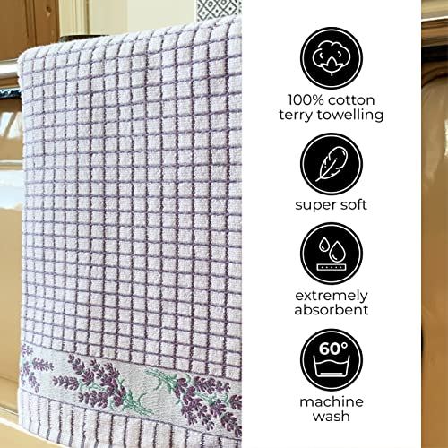 Samuel Lamont Poli Dri 100% Cotton Dish Towel - Lavender Sprigs