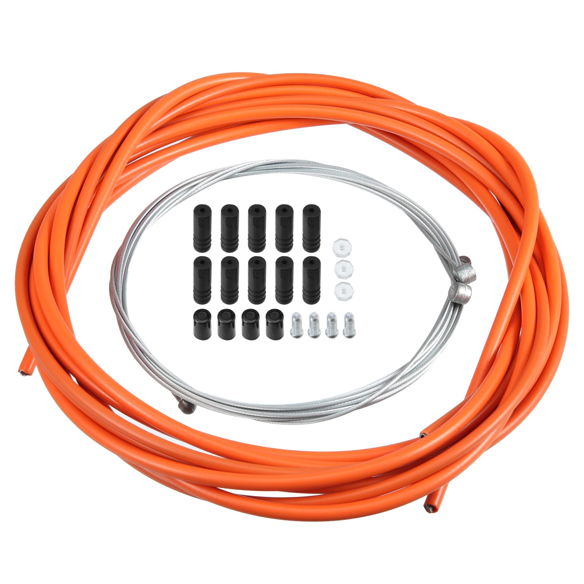 X AUTOHAUX 1 Set Universal Bicycle Shift Derailleur Cable and Brake Cable Kit for Bicycle Mountain Road Bike Orange