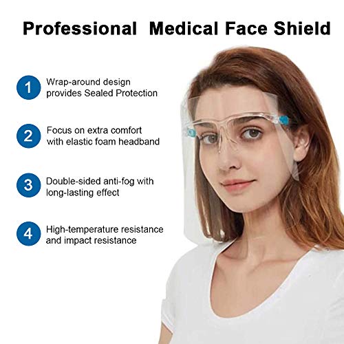 OUBA [6 PACK Anti Air Dust Reusable Glasses Style Visor Transparent Cover,Unisex Mouth Cover, Fashion Protective