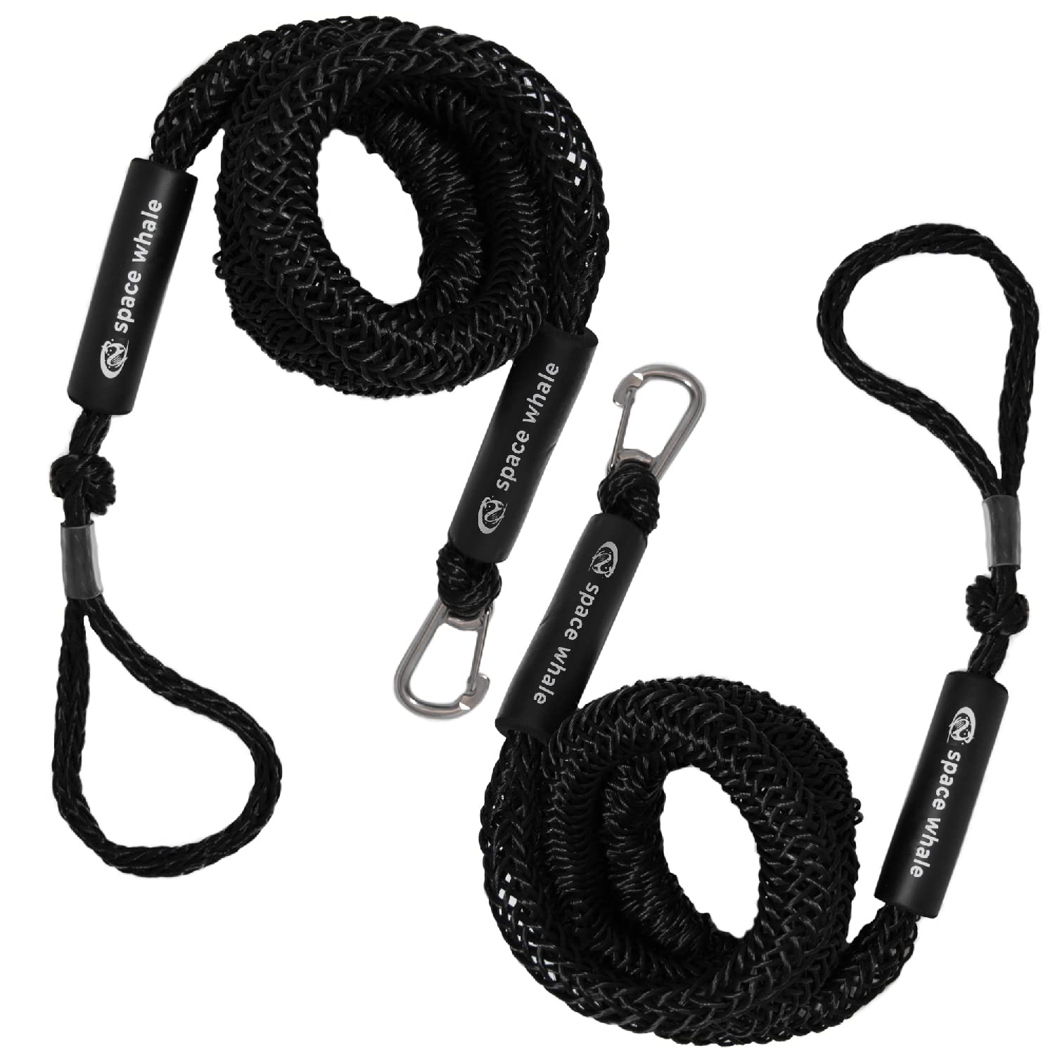 Space Whale’s Bungee Dock Line (2PK) I Highly Effective Bungee Rope I Mooring Line Boat Accessories I 2105lbs Breaking Strength I Elastic Anchoring Rope I Perfect for Boating, Docking