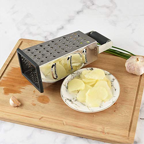 NILICAN Vertical Stainless Steel Grating Four-sided Boxed Grater For Cucumbers, Carrots And Cheese, Grater, Melon, Planing, Potato, Planer, Non-slip Handle,Peeler