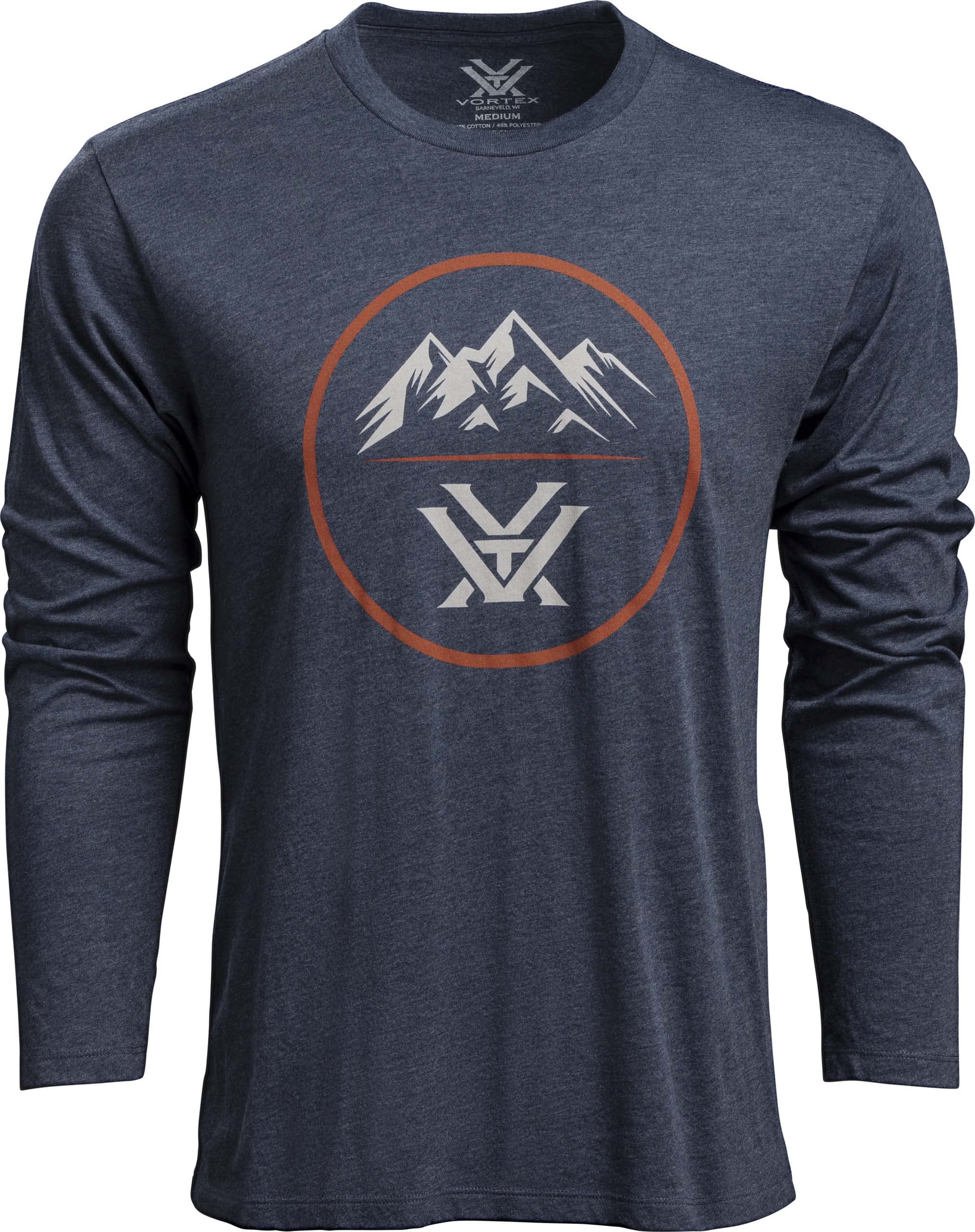 Vortex Optics Three Peaks Long Sleeve Shirts (Navy Heather, Large)