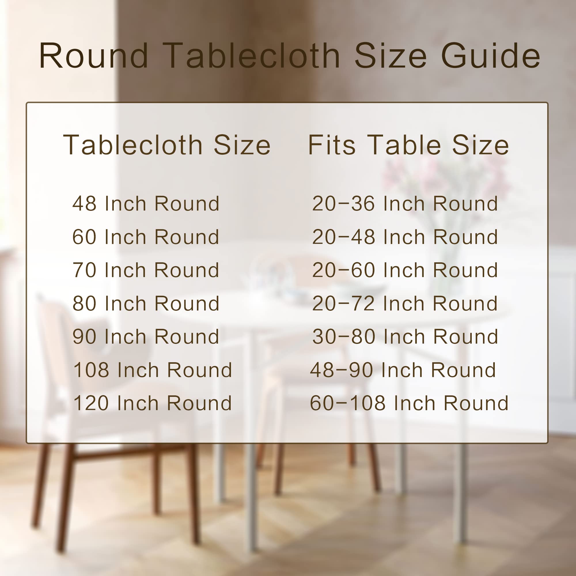 sancua Round Tablecloth - 60 Inch - Water Resistant Spill Proof Washable Polyester Table Cloth Decorative Fabric Table Cover for Dining Table, Buffet Parties and Camping, Navy