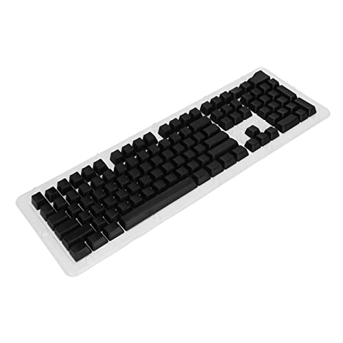 Zyyini Pudding Keycaps, 108 Keys Gaming Keyboard Keycaps Set for 61/87/104 Key Mechanical Keyboard, DIY Transparent Matte Keycaps, OEM Profile(Black)