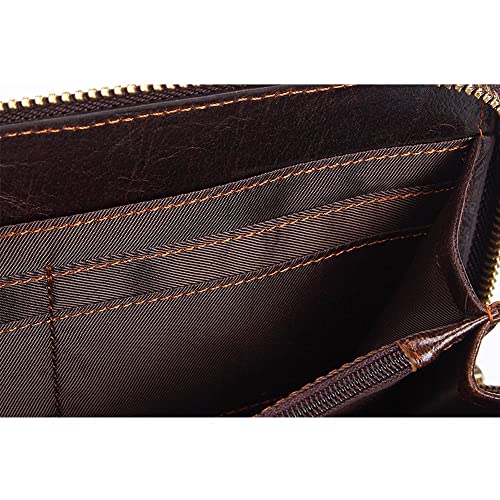 ZCMEB Men's Business Wallet Casual Clutch Men's Zipper Card Holder Pocket Wallet