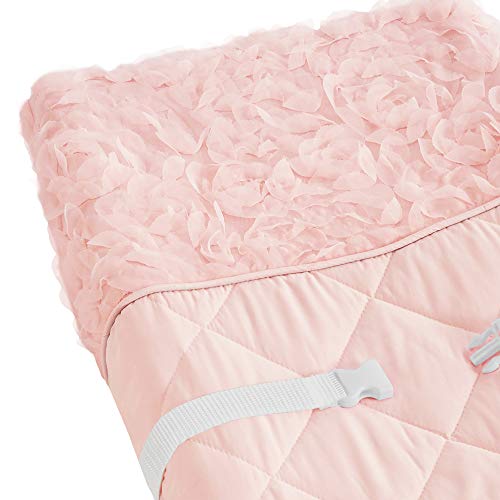 Sweet Jojo Designs Pink Floral Rose Girl Baby Nursery Changing Pad Cover - Solid Light Blush Flower Luxurious Elegant Princess Vintage Boho Shabby Chic Luxury Glam High End Roses
