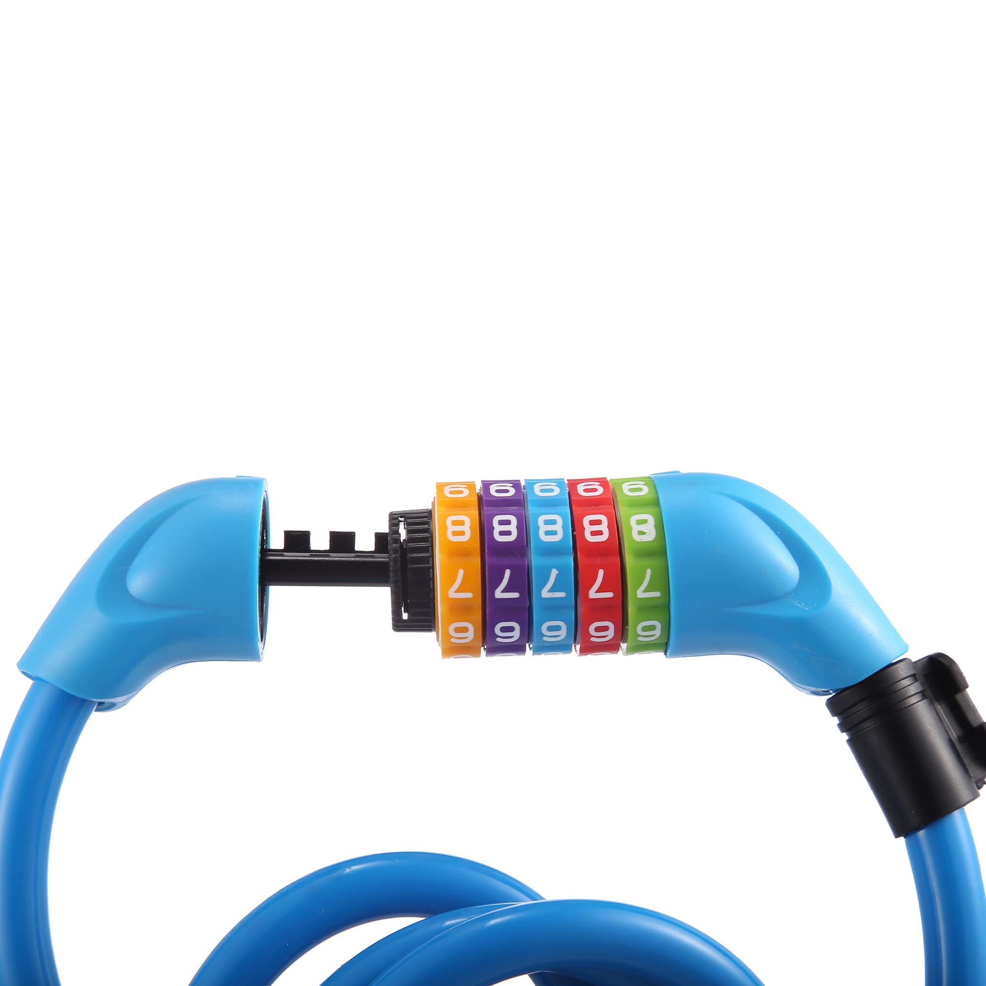 X AUTOHAUX Bike Locks Cable Portable 5 Digit Security Resettable Combination Bicycle Cable Lock 4 Feet Long 1/2 Inch Diameter Blue